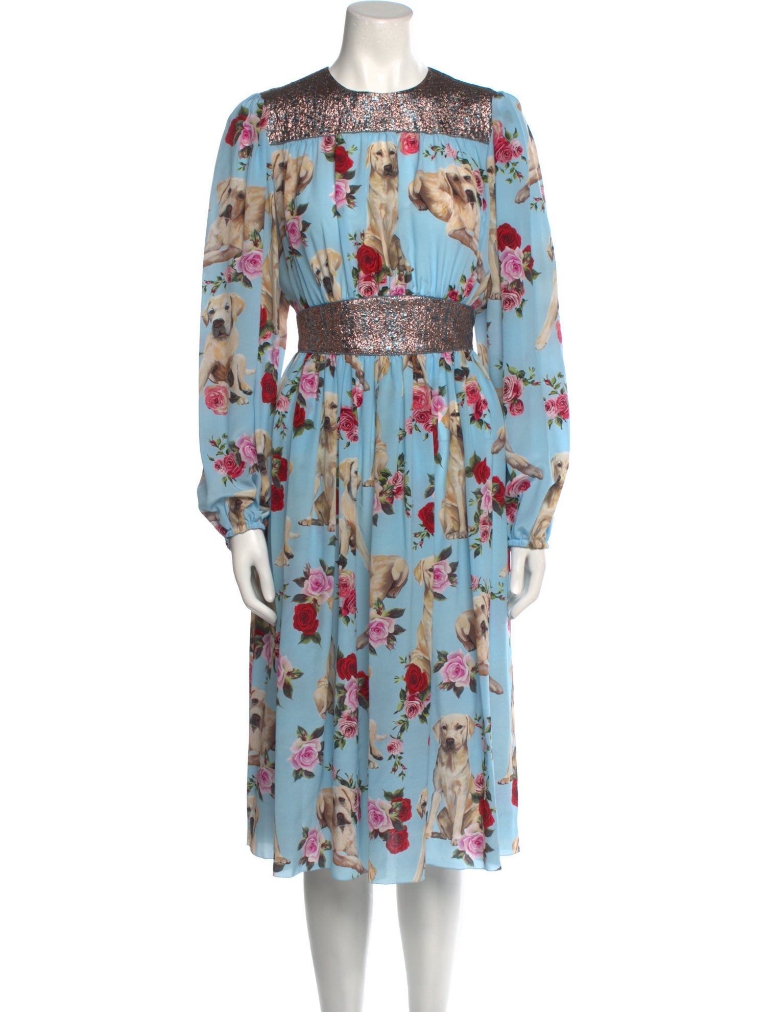 Dolce & Gabbana Silk Midi Length Dress - Blue Dresses, Clothing ...