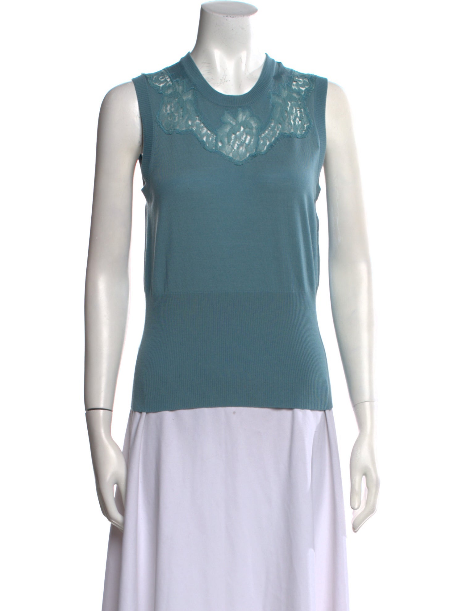 Dolce & Gabbana Virgin Wool Scoop Neck Top - Blue Tops, Clothing ...