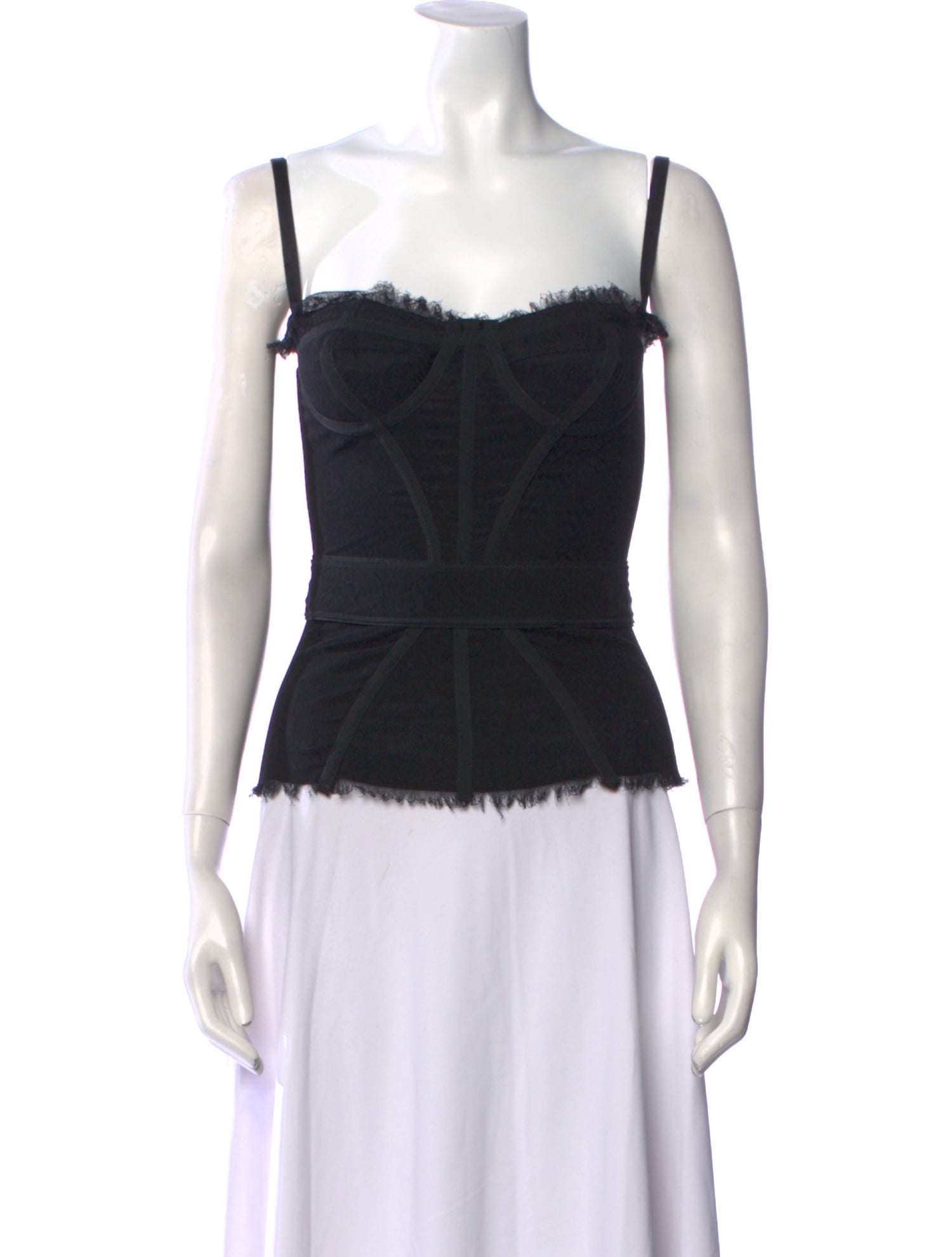 Dolce & Gabbana Square Neckline Sleeveless Crop Top - Black Tops ...