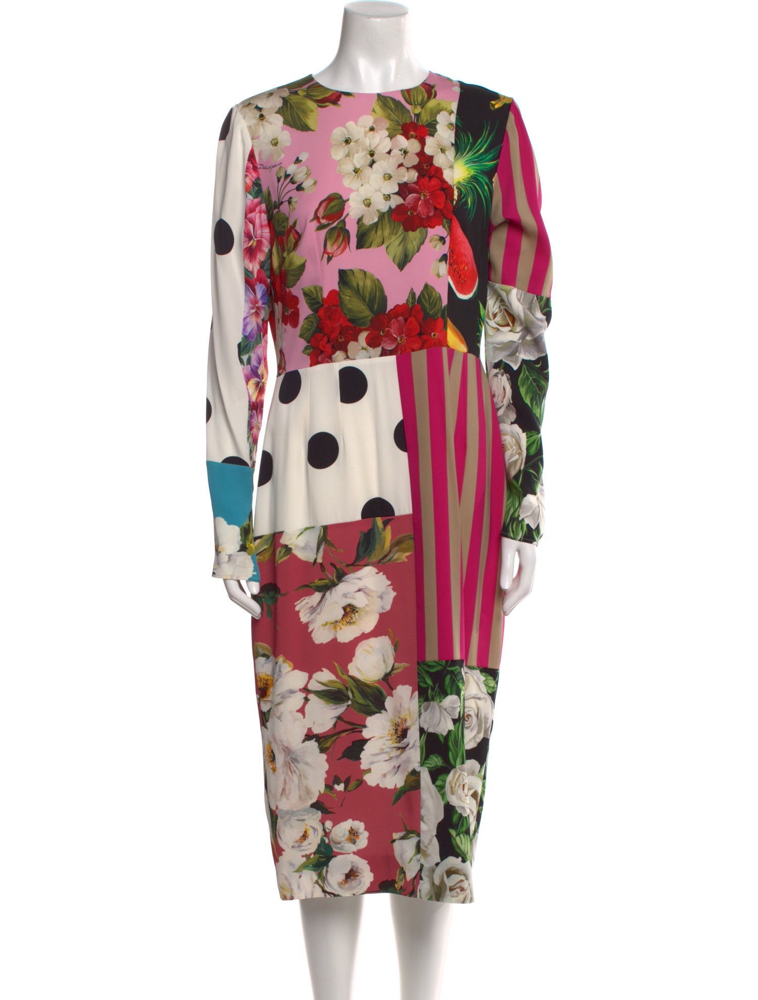 Dolce & Gabbana Silk Midi Length Dress - Neutrals Dresses, Clothing ...