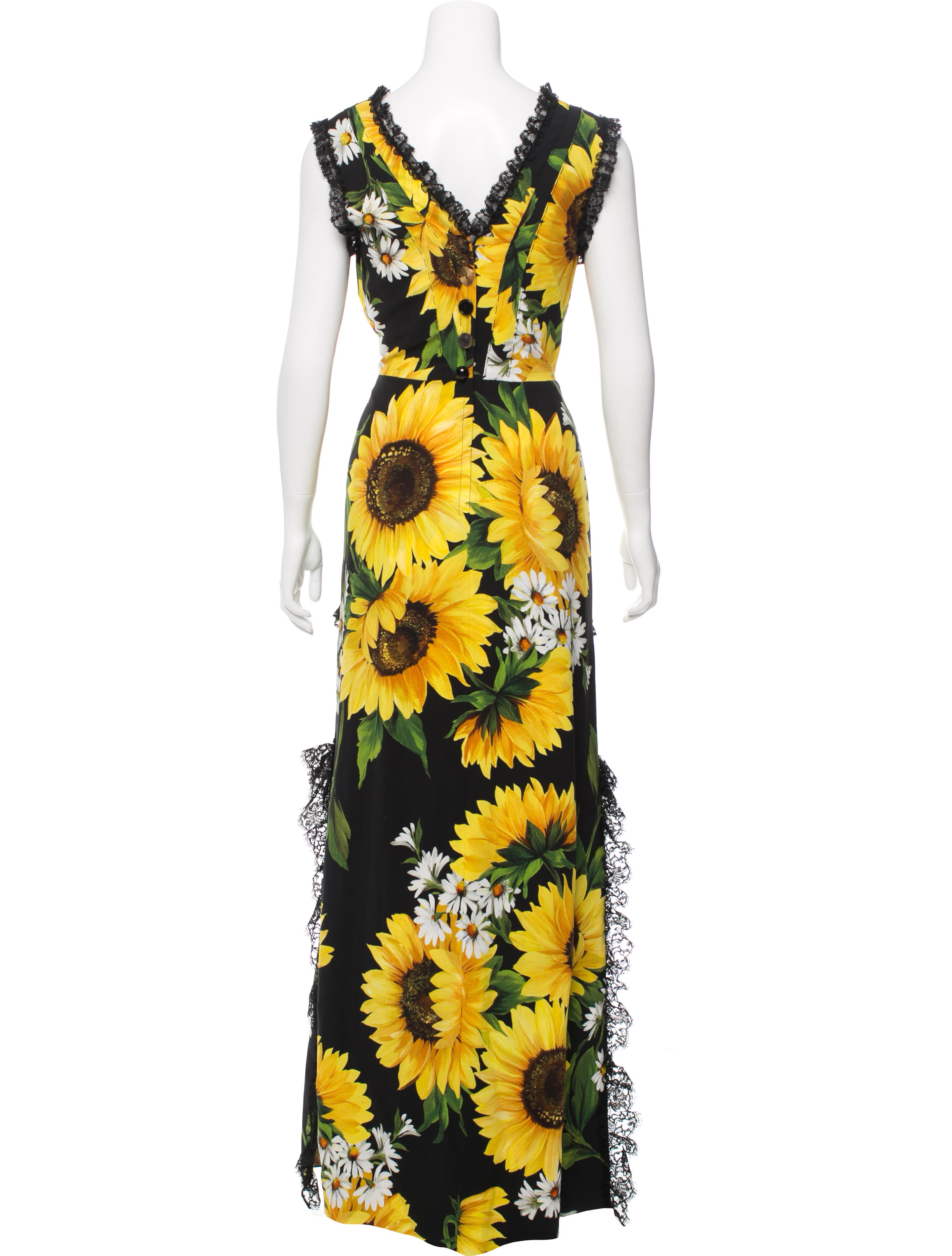 Dolce And Gabbana Spring 2017 Sunflower Print Dress Clothing Dag74103