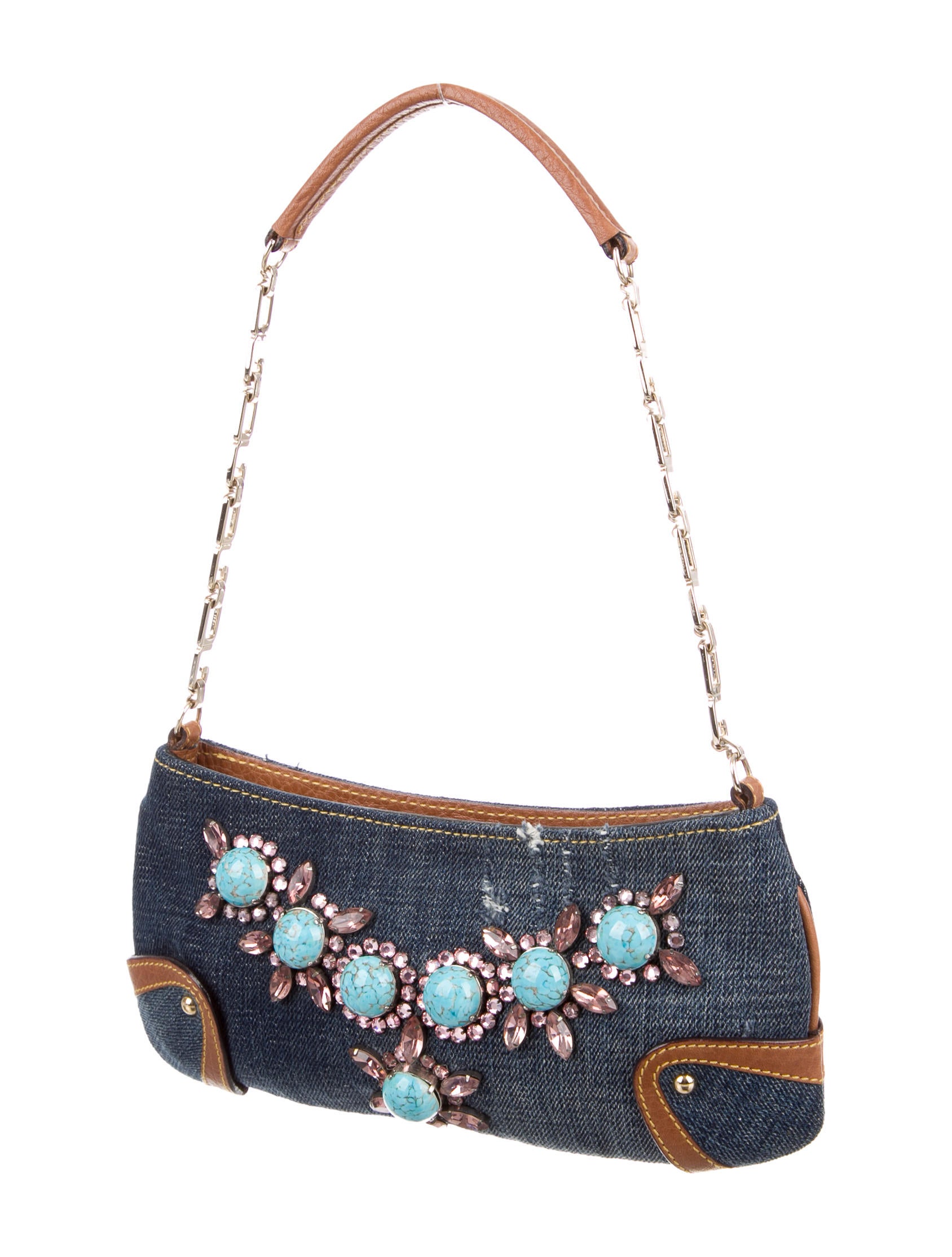 Dolce & Gabbana Distressed Denim Embellished Bag w/ Tags - Handbags ...