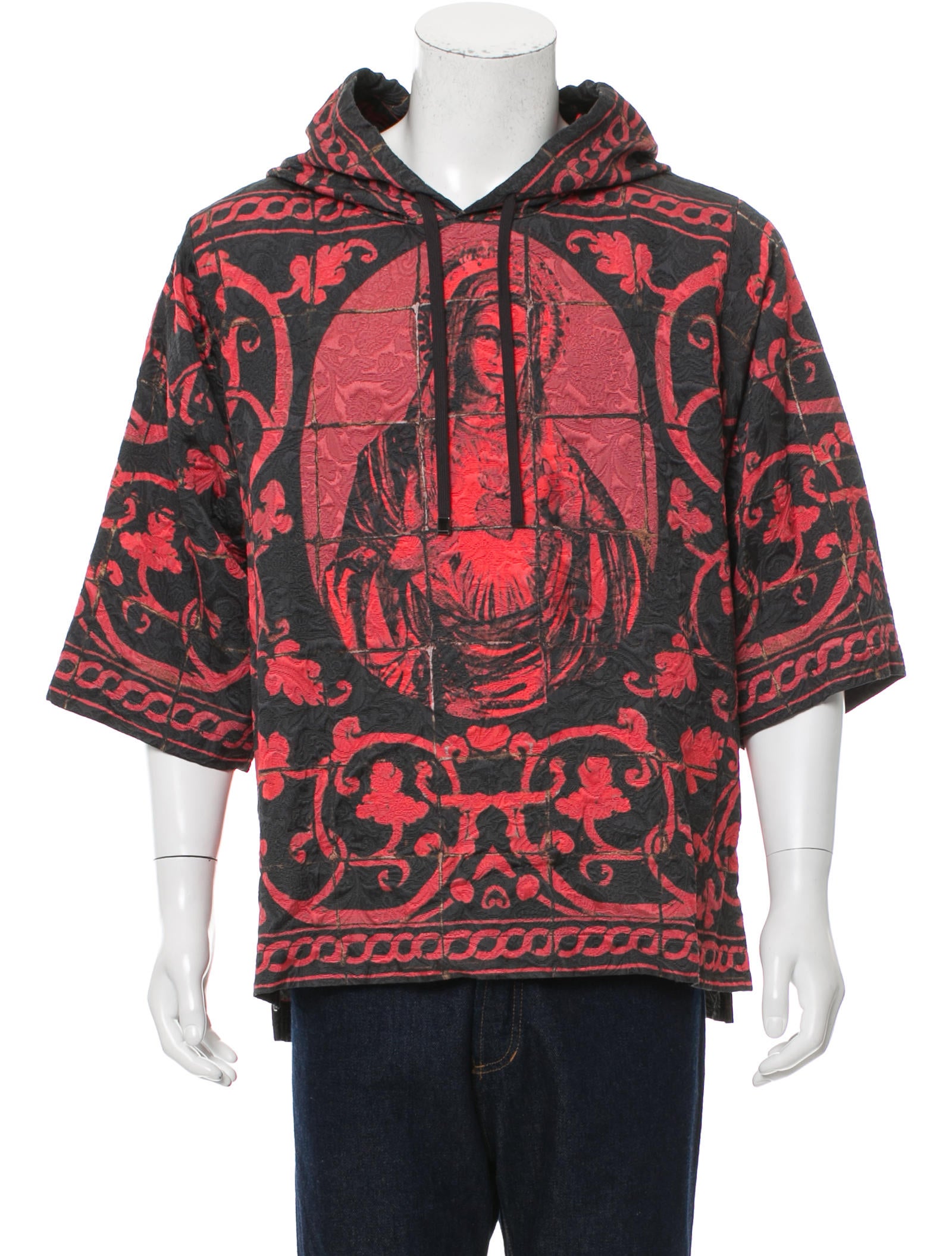Dolce & Gabbana Virgin Mary Drawstring Hoodie w/ Tags - Red Sweatshirts ...