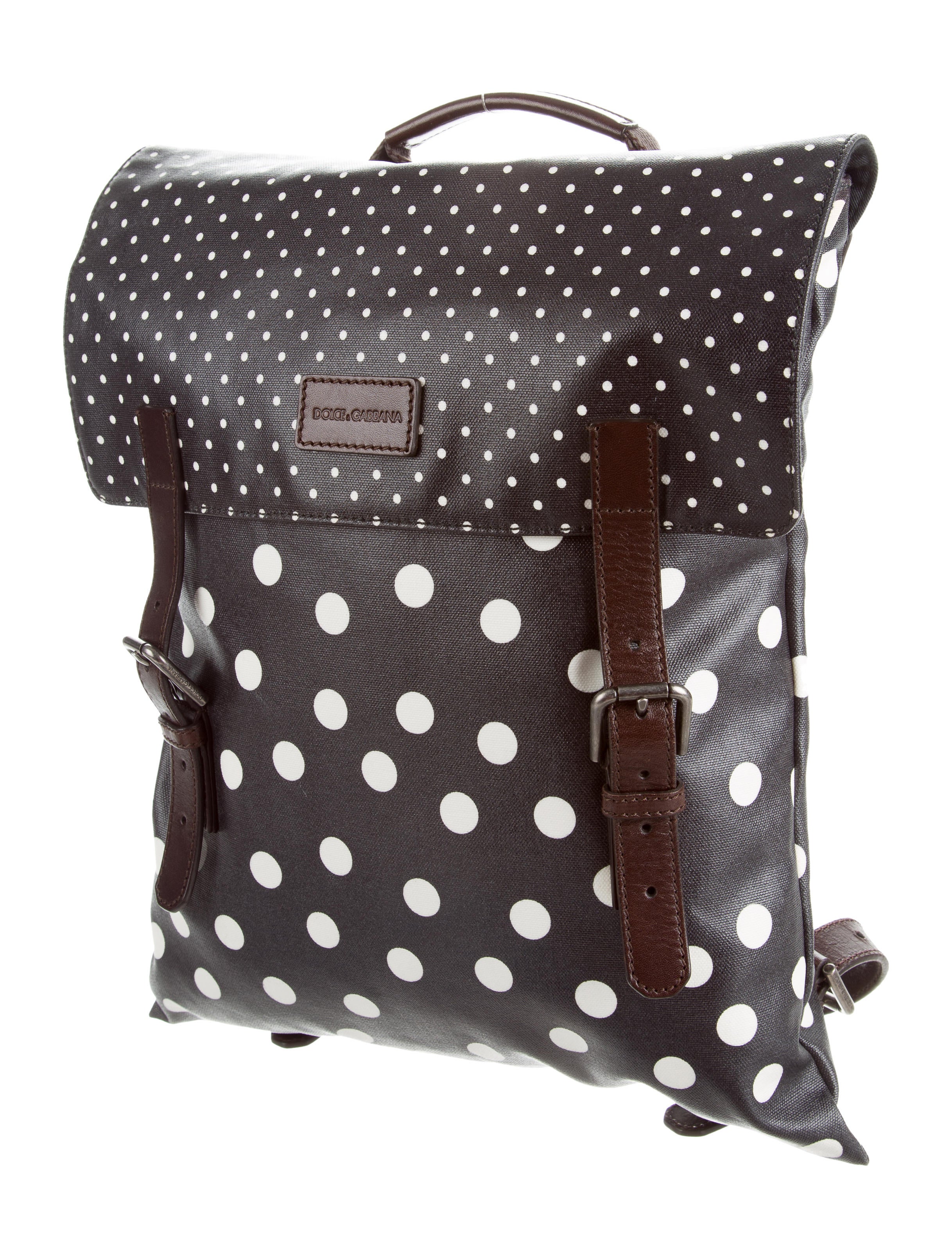 Dolce & Gabbana Polka Dot Print Backpack - Black Backpacks, Handbags ...