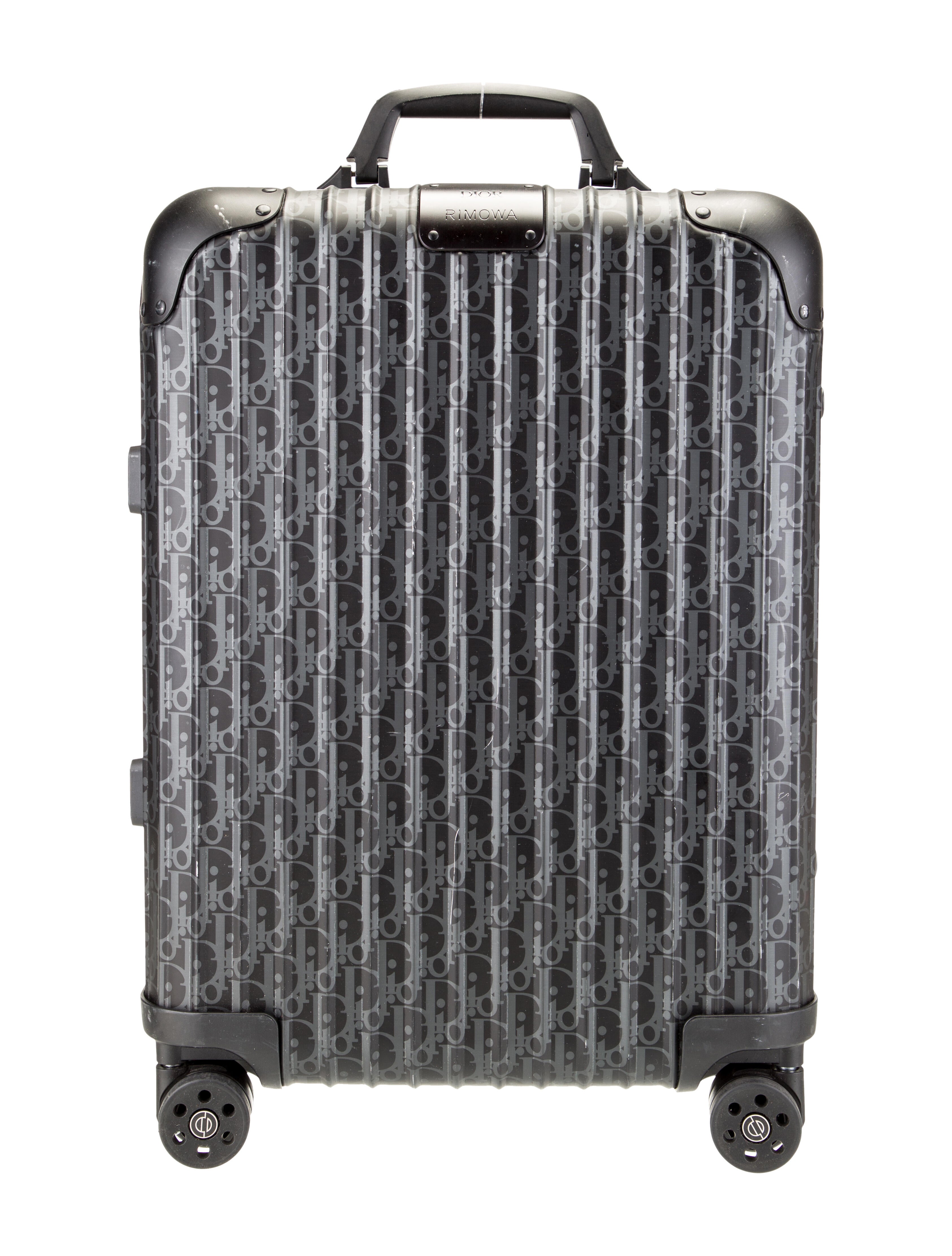 Dior x Rimowa Metal Oblique Jacquard Cabin Suitcase - Black Luggage and ...