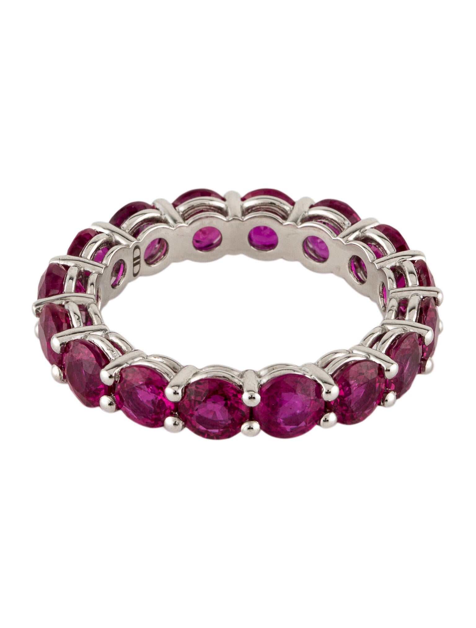 Daniella Design Platinum 5.51ctw Ruby Eternity Band Ring - 950 Platinum ...