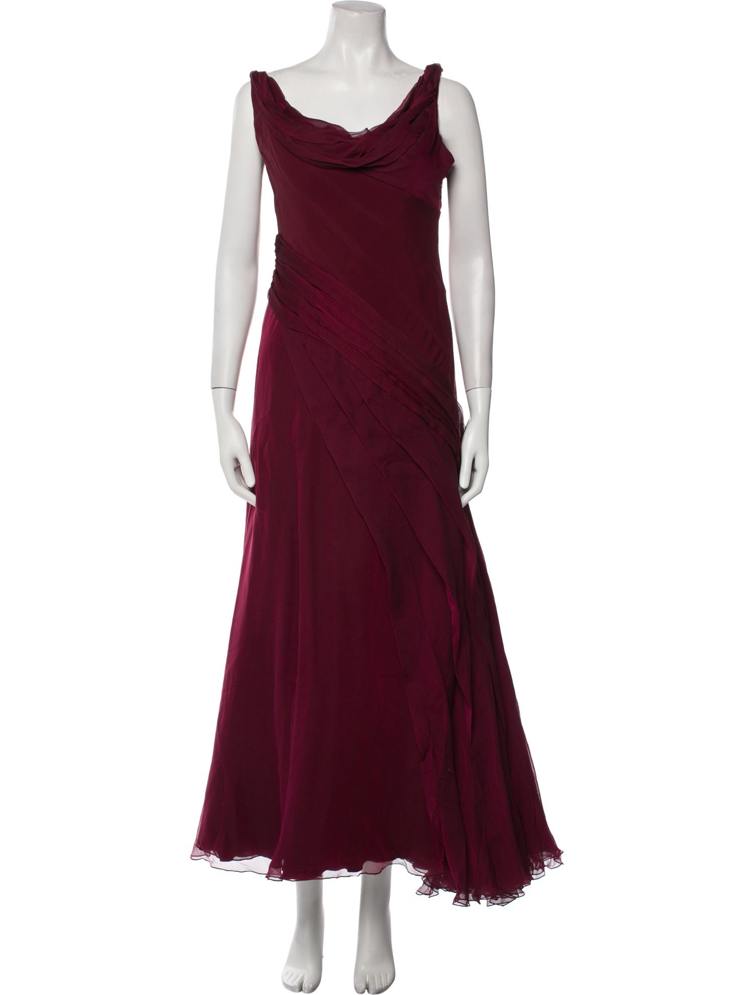Danes Wool Long Dress - Burgundy Dresses, Clothing - DAS20239 | The ...