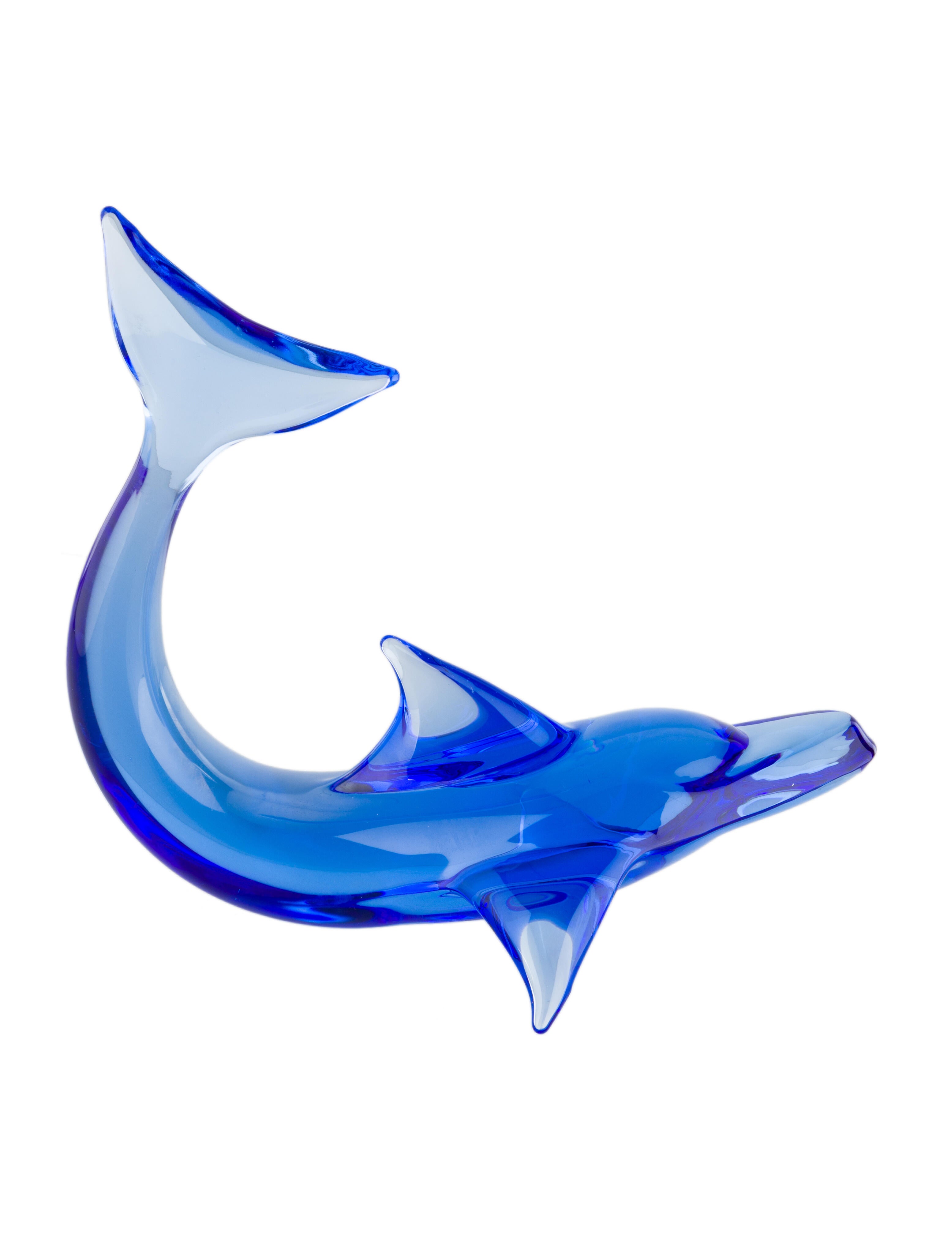 Daum Crystal Dolphin Figurine - Blue Decorative Accents, Decor ...