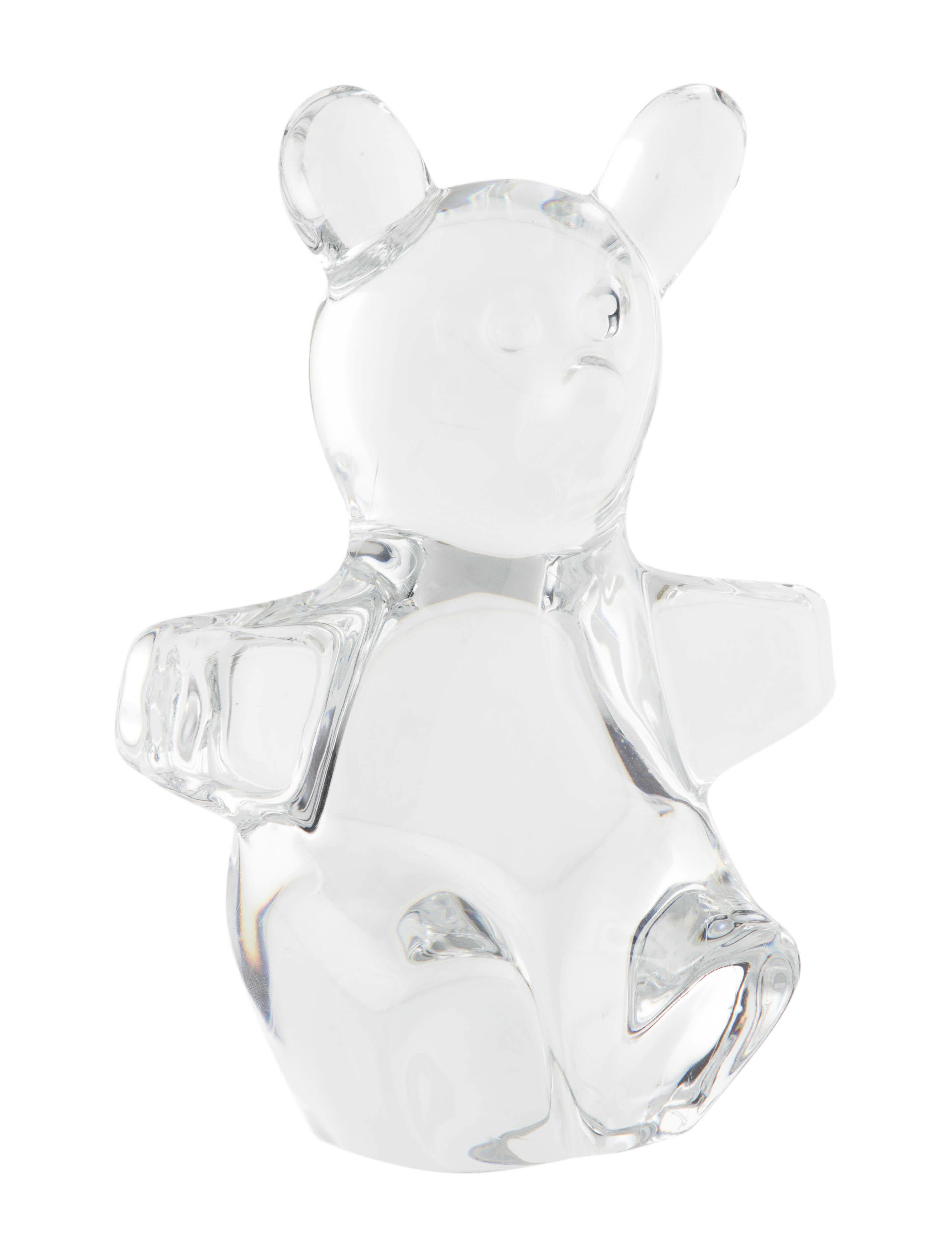 Daum Crystal Teddy Bear Figurine - Clear Figures, Collectibles ...