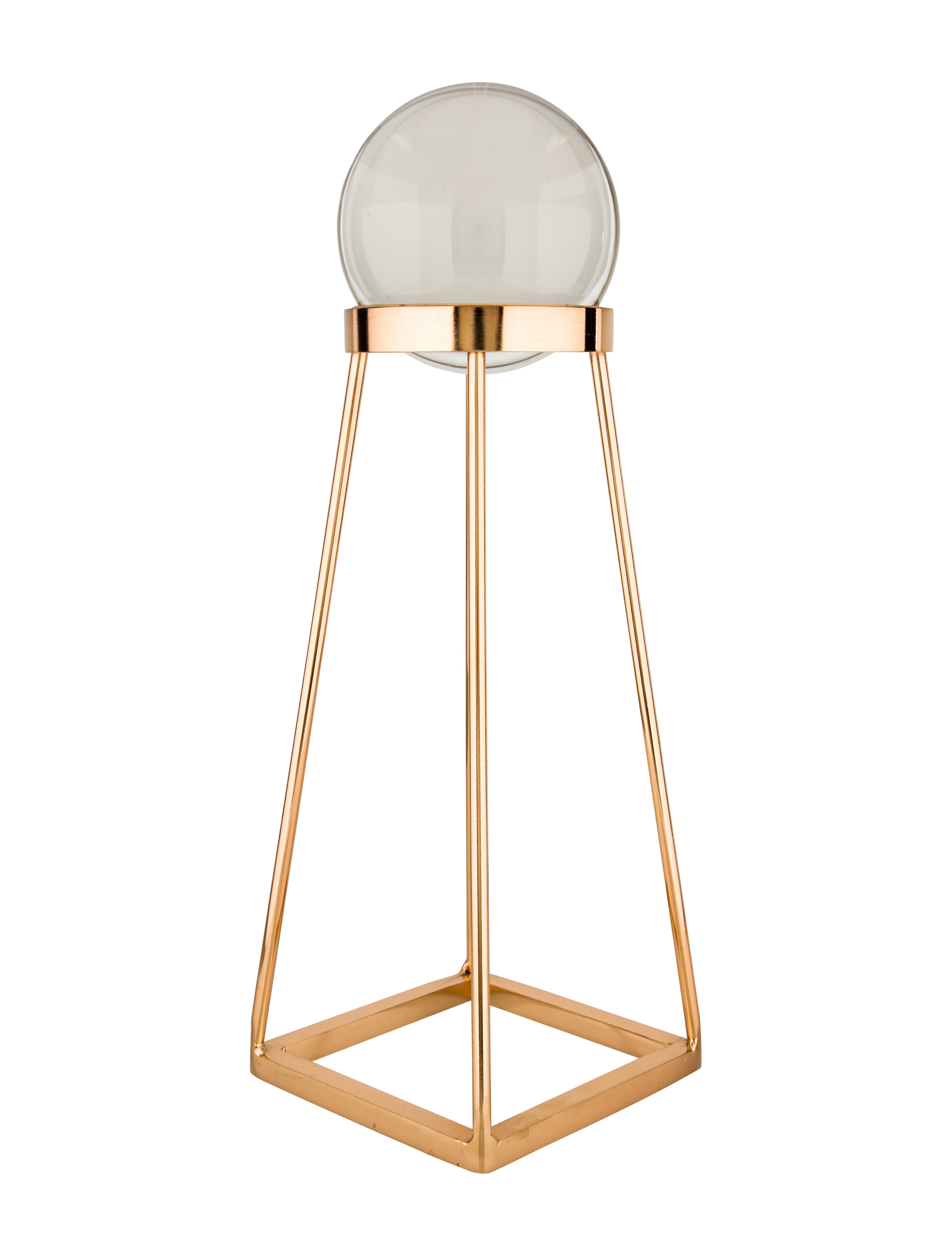 Decor Crystal Sphere on Pyramid Stand - Gold Decorative Accents, Decor ...
