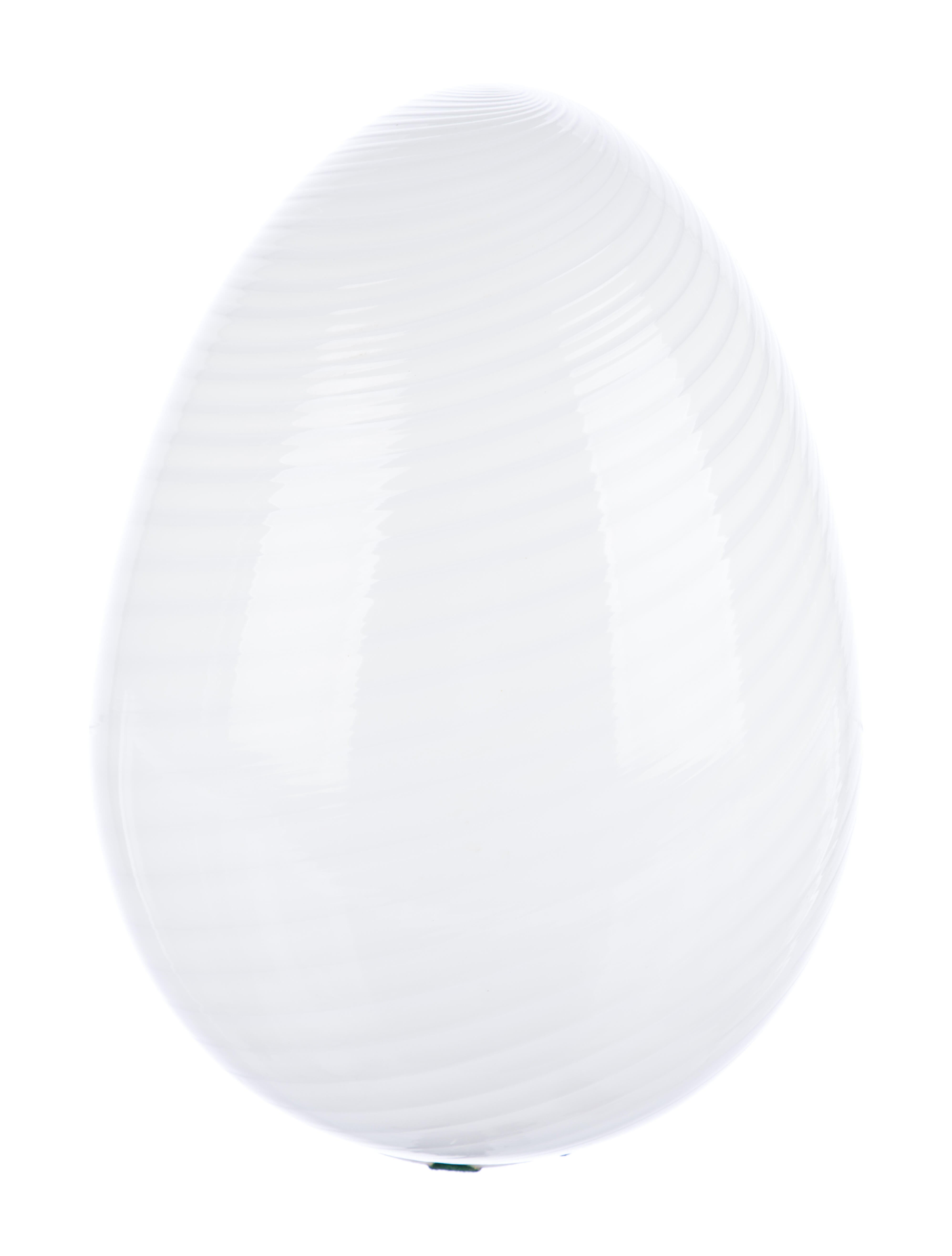 Decor Vintage Murano Style Egg Shape Glass Lamp - White, 1 pieces Table ...