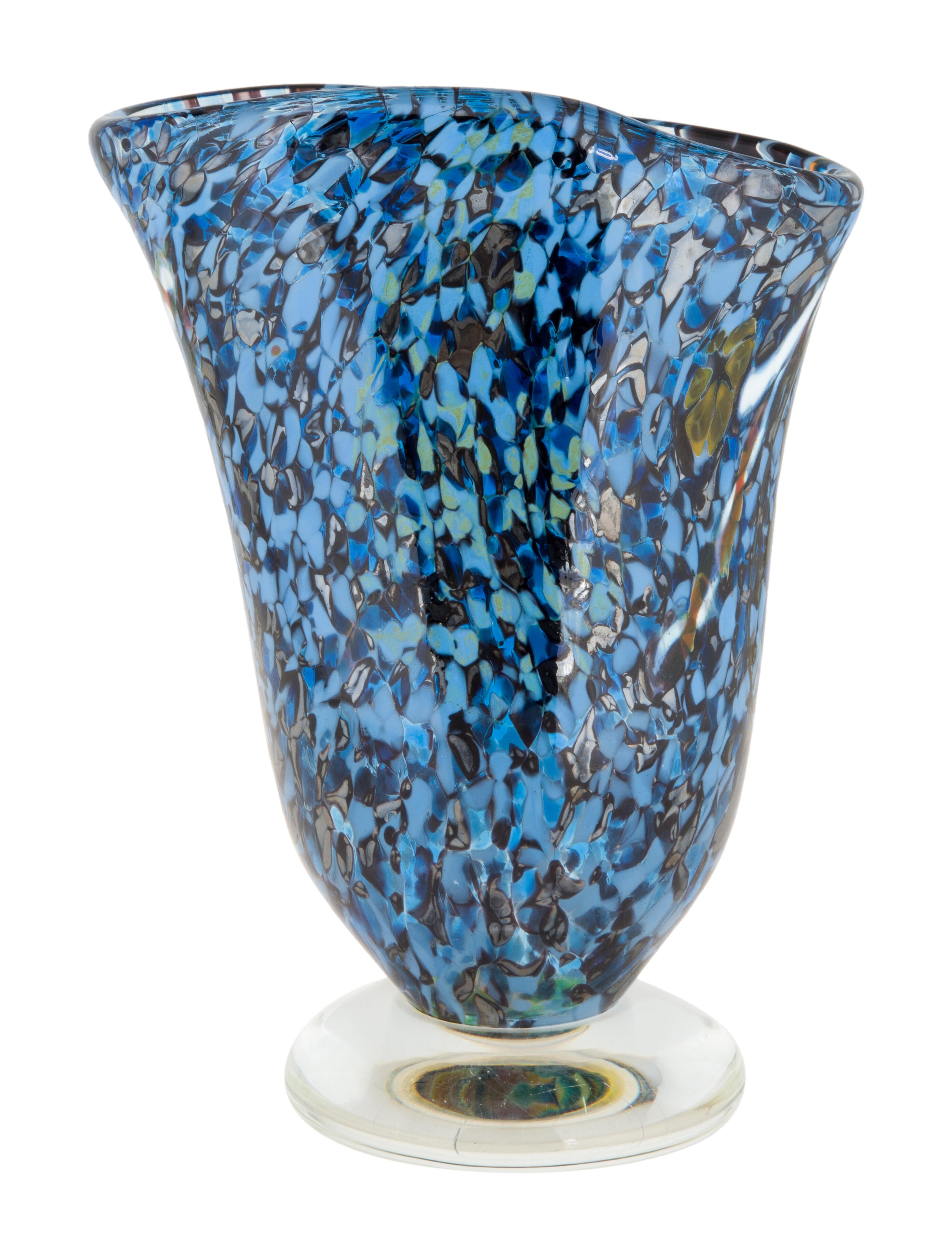 Decor Peter Schiller Art Glass Vase - Blue Decorative Accents, Decor ...