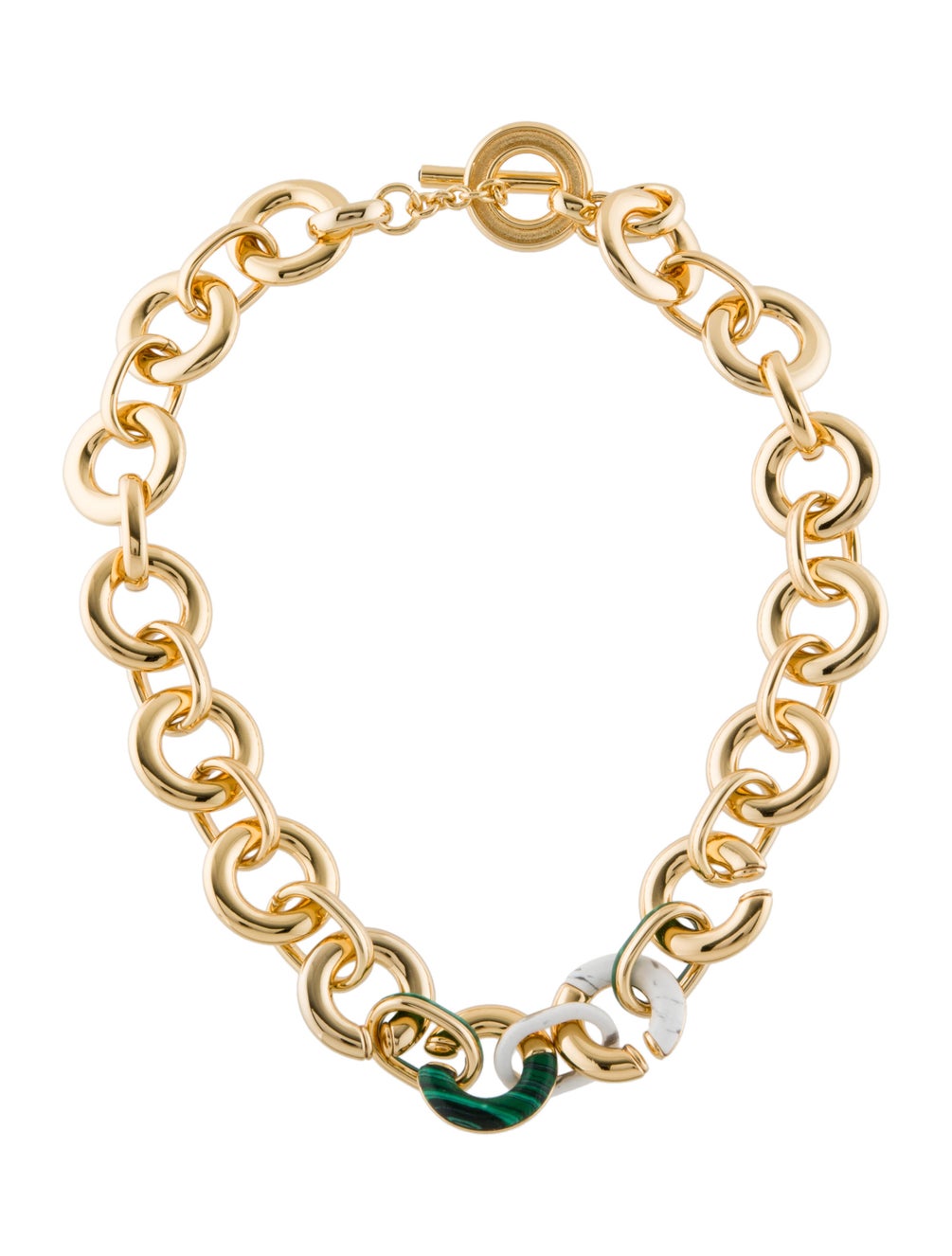 Demarson Alex Necklace - Green, Brass Chain, Necklaces - DEMAR20202 ...