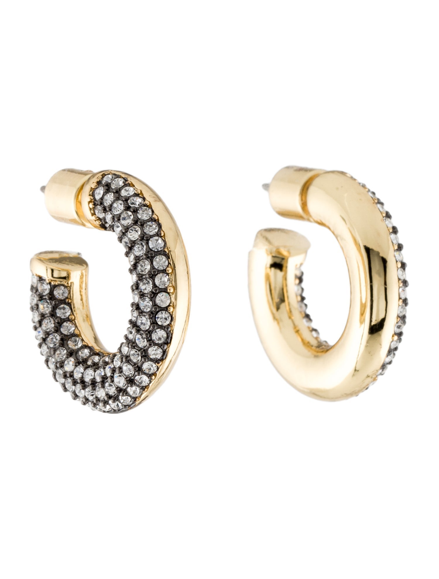 Demarson Carla Hoop Earrings - Clear, Brass Hoop, Earrings - DEMAR20452 ...