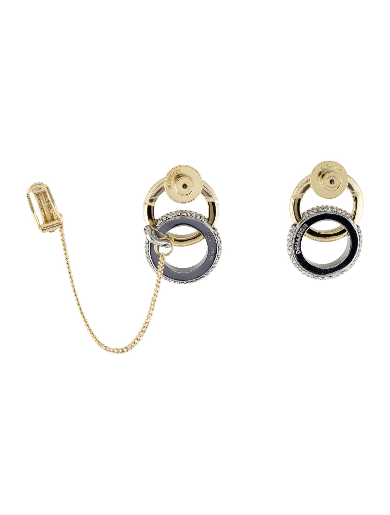Demarson Convertible Emma Earrings - Clear, Brass Drop, Earrings ...