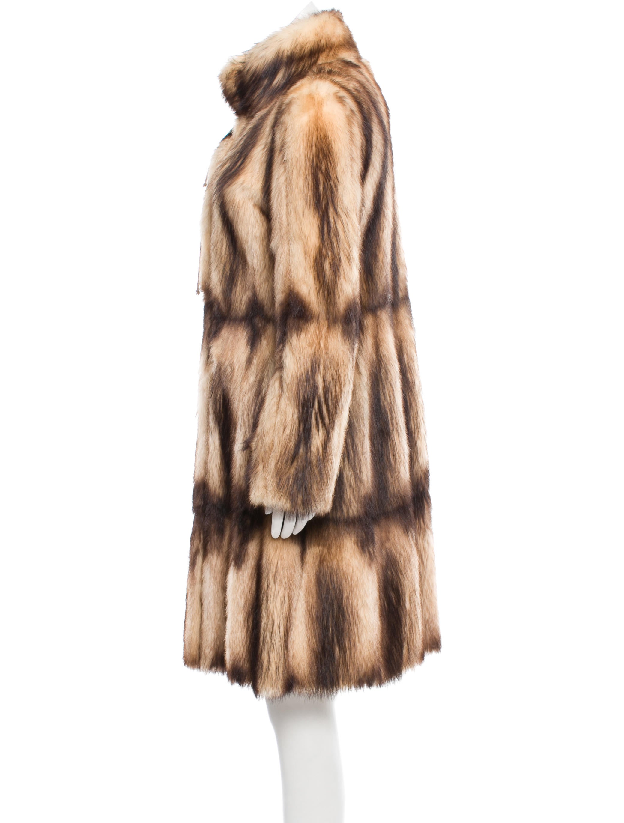 Dennis Basso Knee Length Fur Coat Brown Coats Clothing Den20378 The Realreal