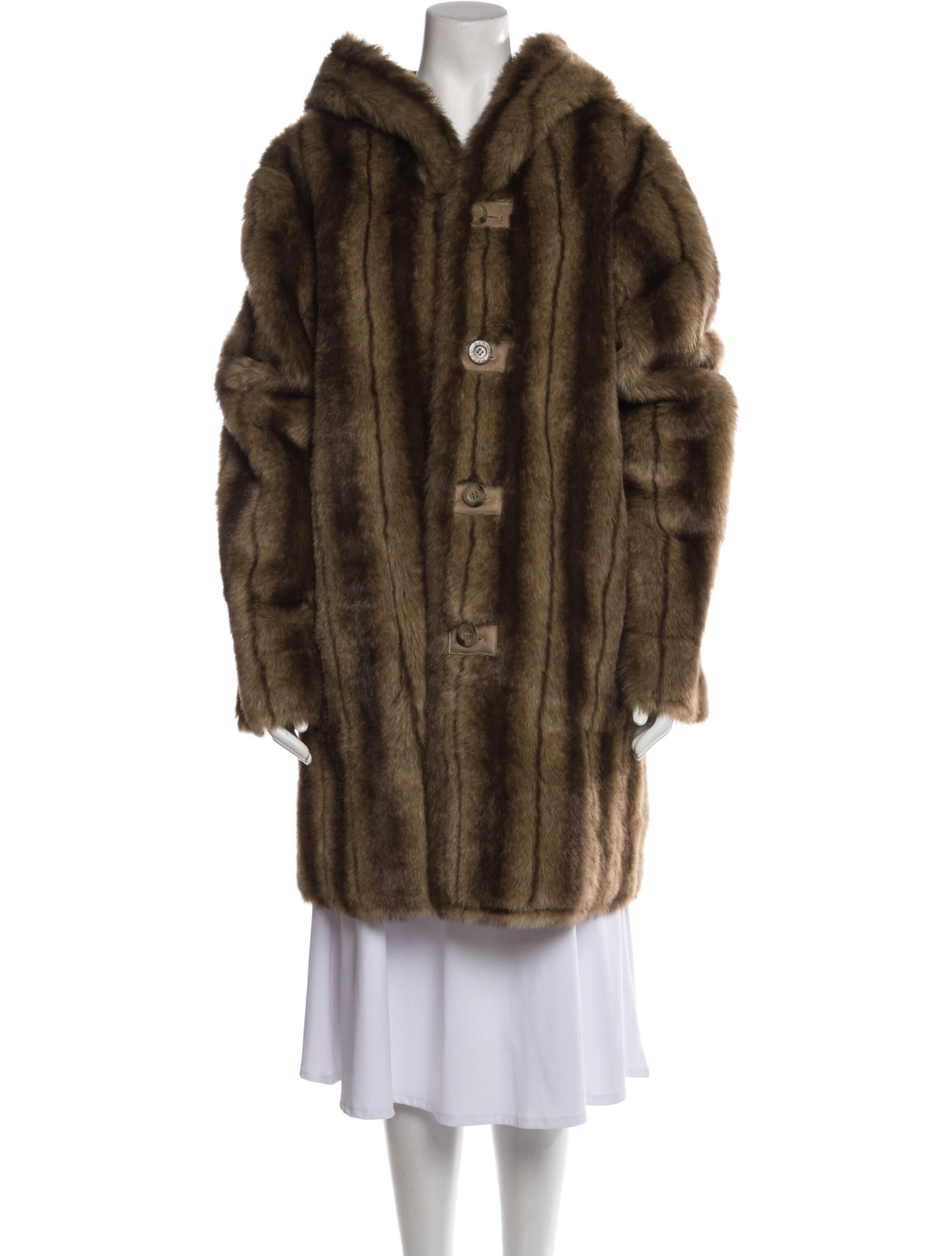 Dennis Basso Faux Fur Coat Brown Coats Clothing Den22220 The Realreal