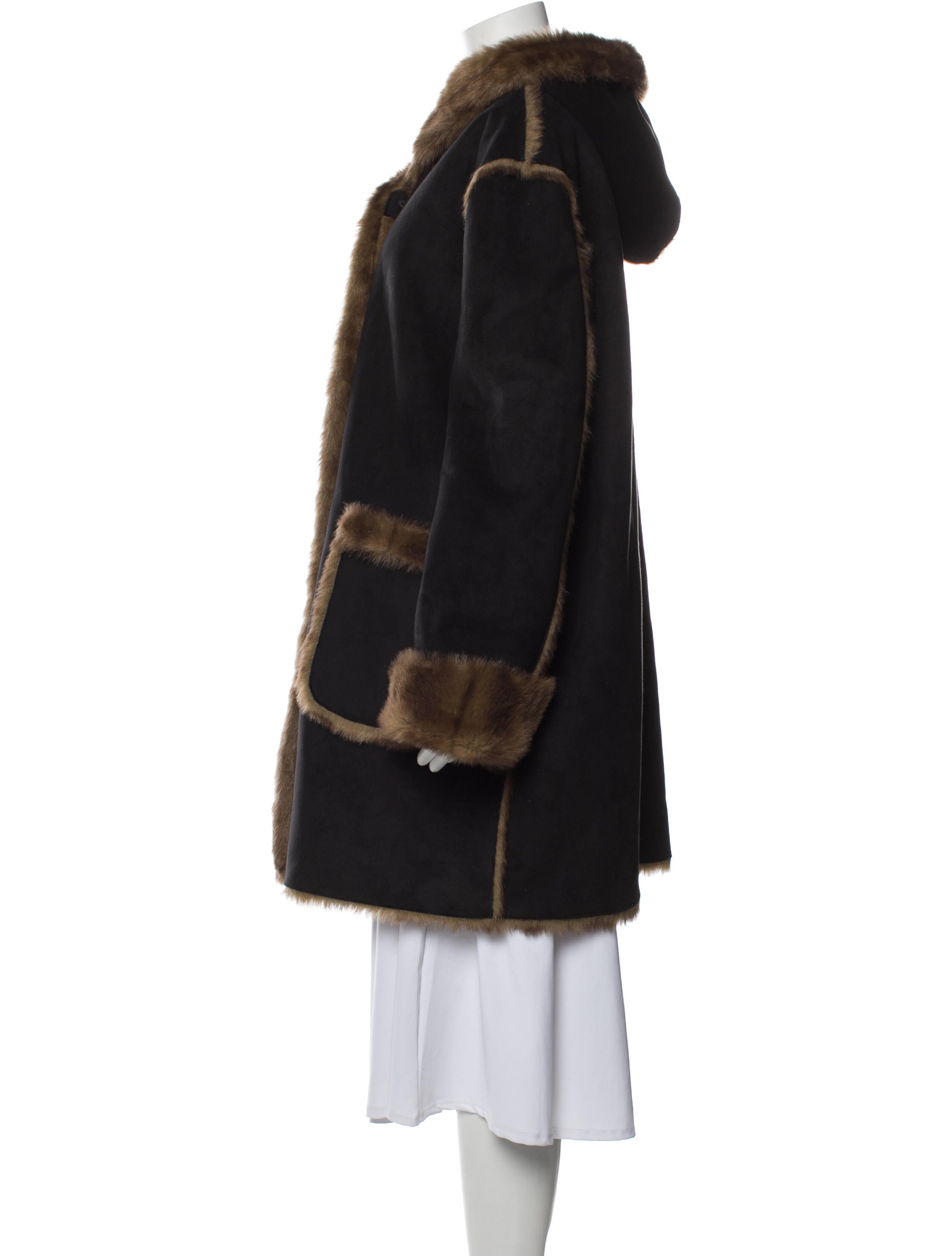 Dennis Basso Faux Fur Coat - Black Coats, Clothing - DEN23133 | The ...