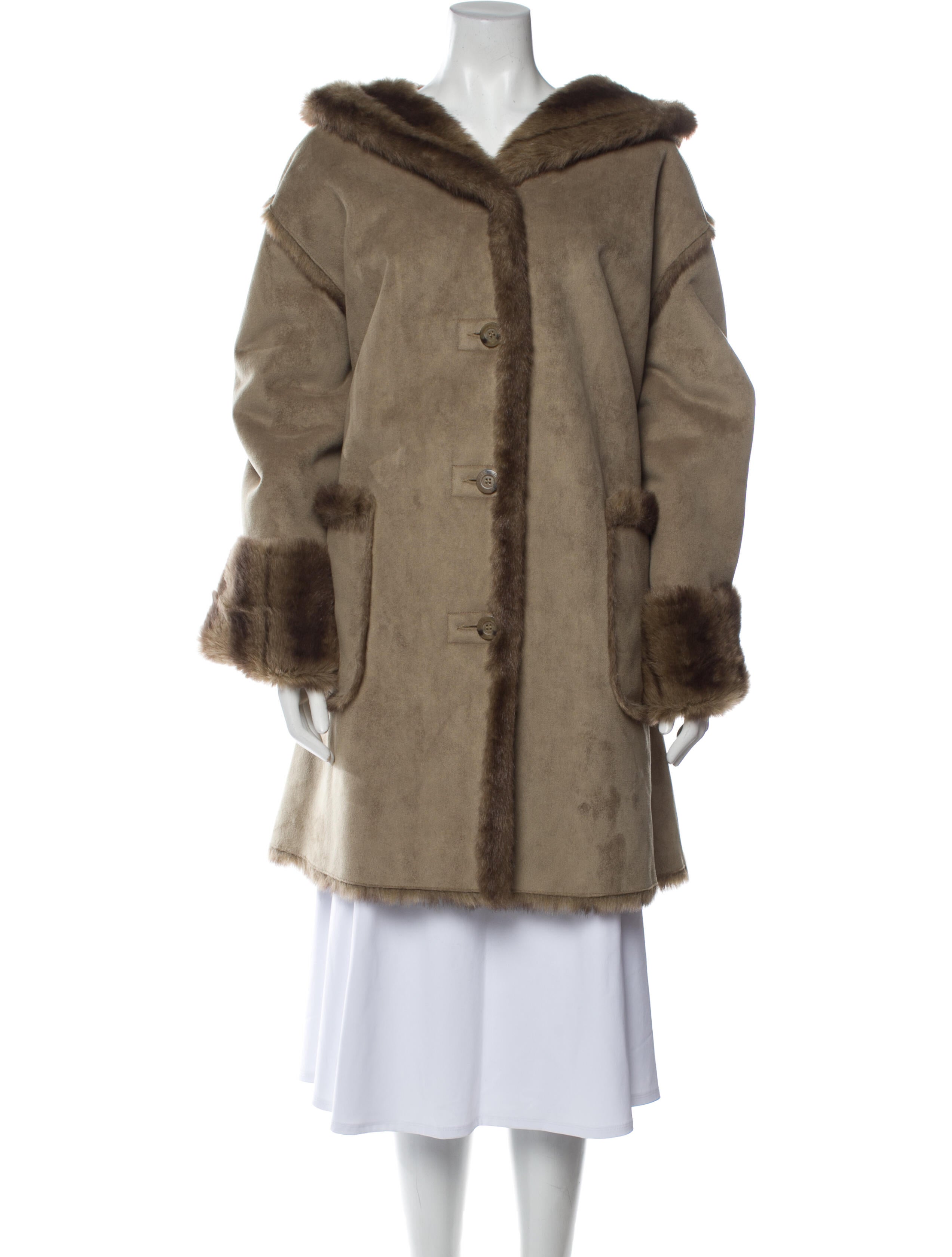 Joseph Magnin Faux Fur Coat - Neutrals Coats, Clothing - WJSMN20040 ...