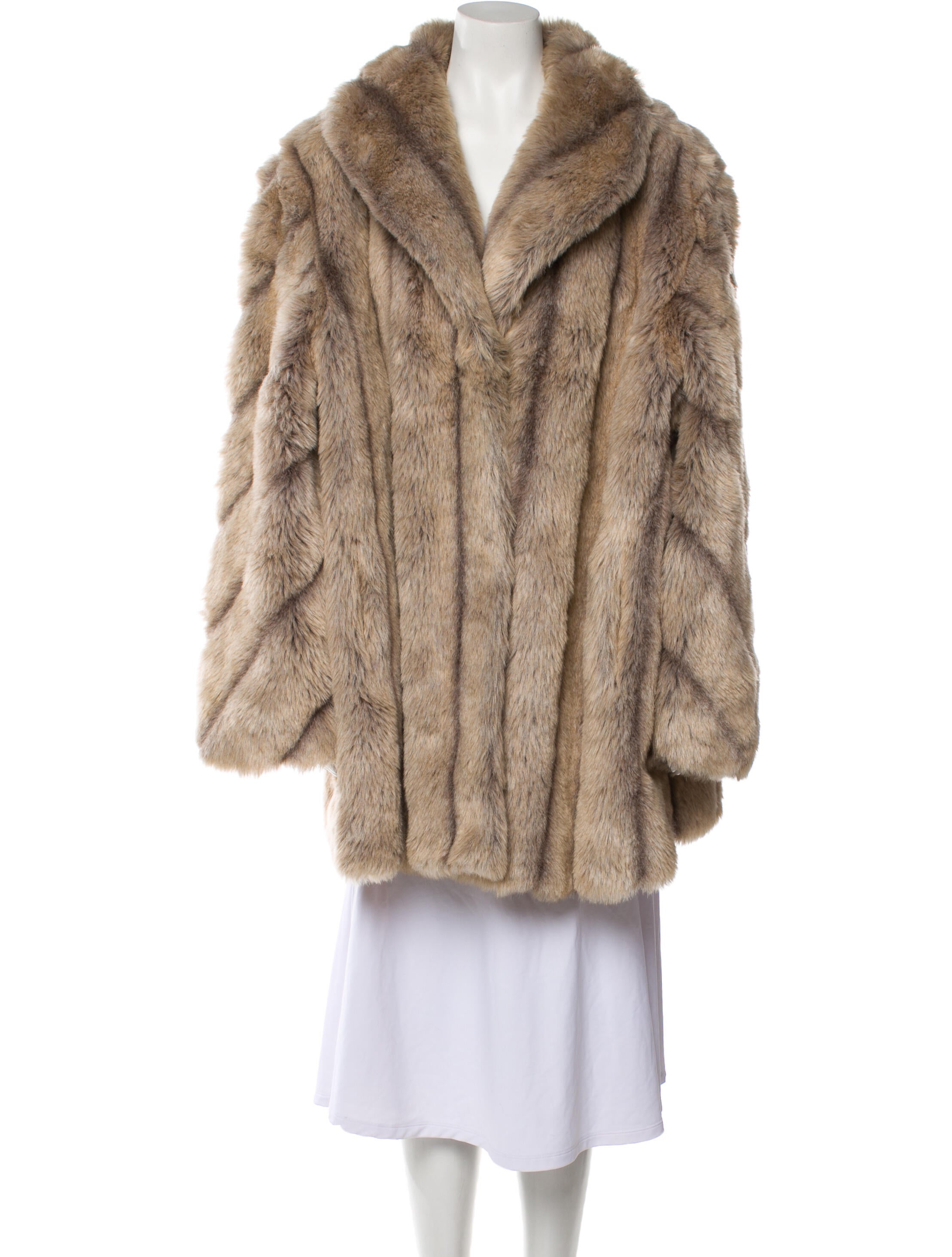 Joseph Magnin Faux Fur Coat - Neutrals Coats, Clothing - WJSMN20040 ...