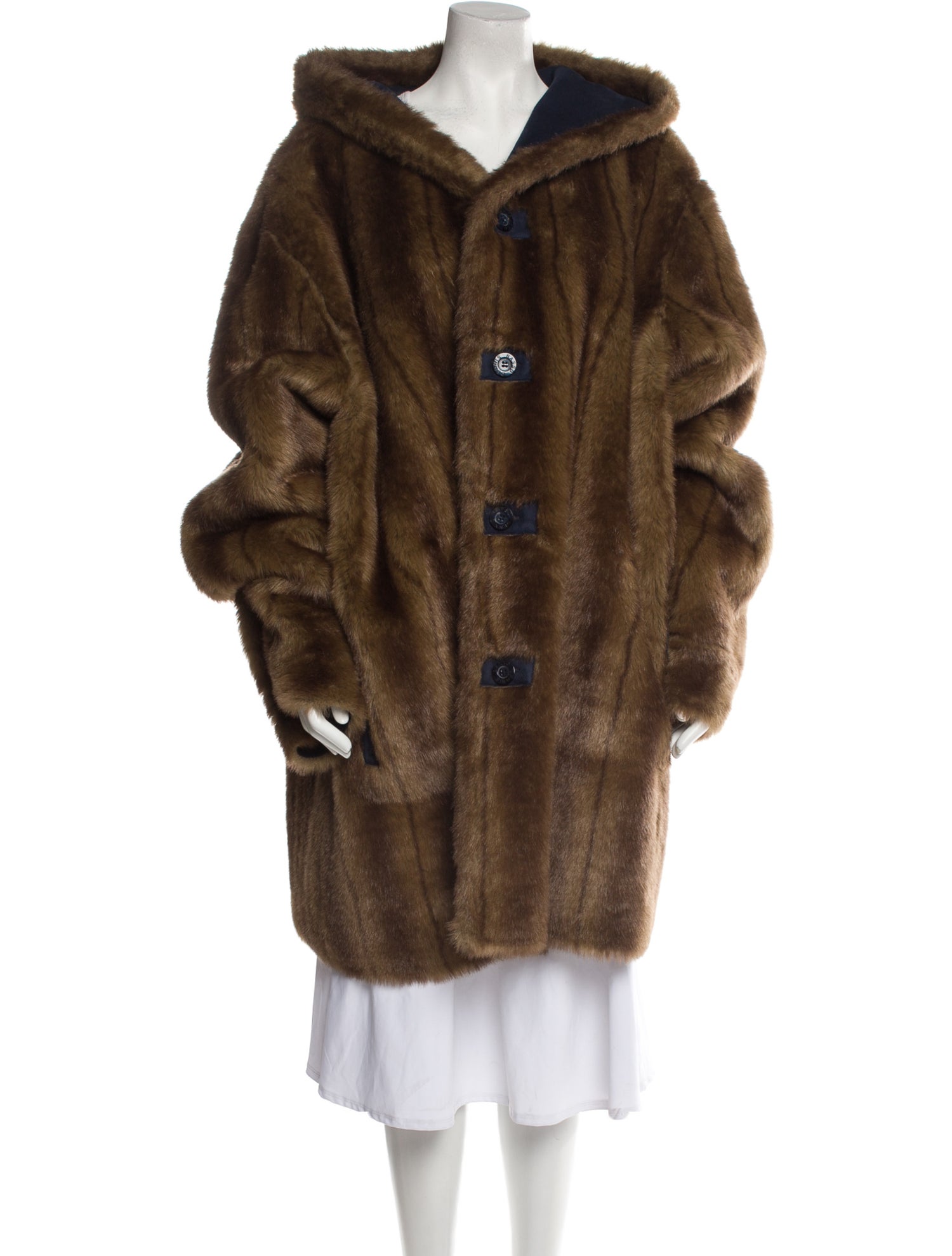 Dennis Basso Faux Fur Coat Brown Coats Clothing Den23716 The Realreal