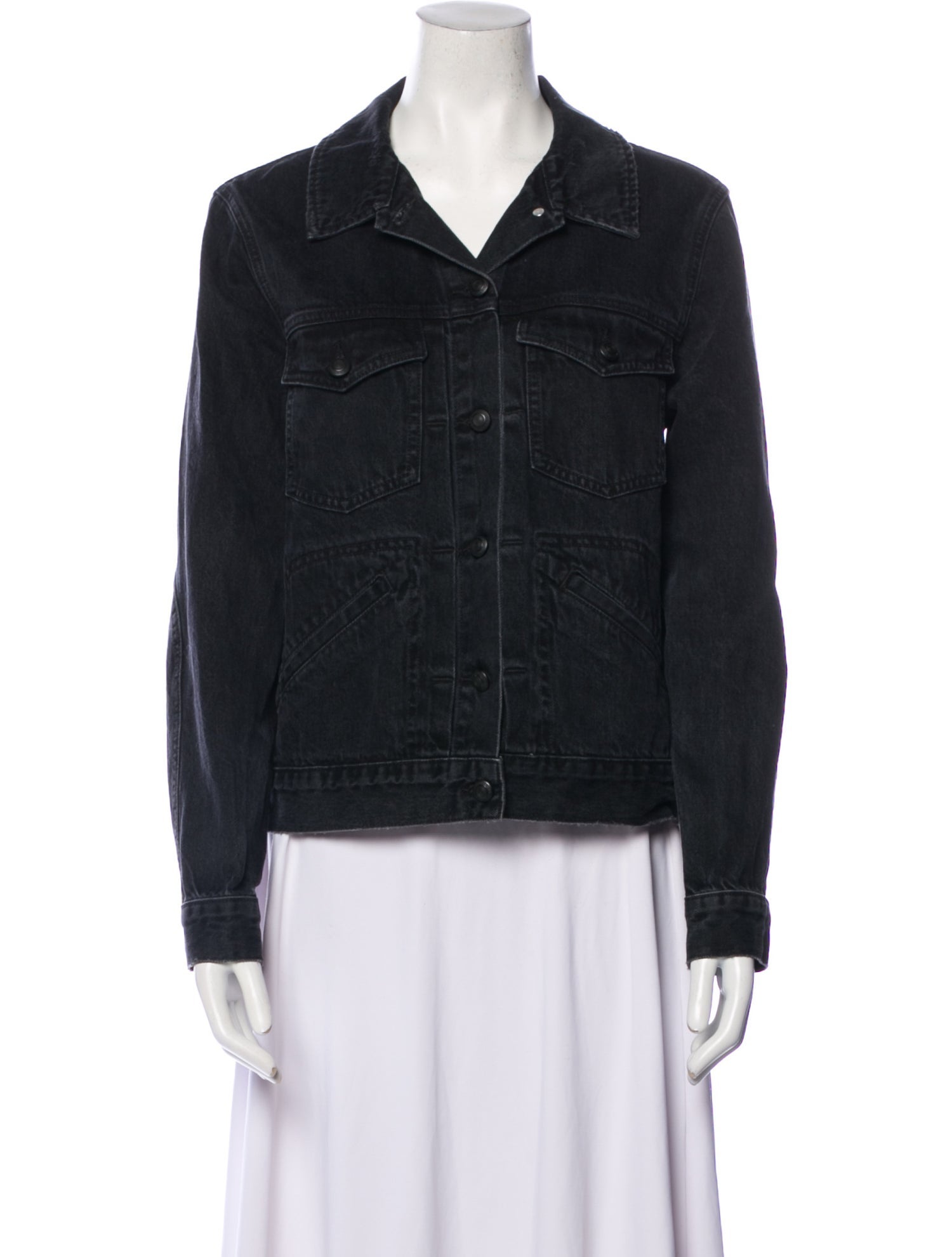 Derek Lam Plaid Print Denim Jacket - Black Jackets, Clothing - DER77550 ...