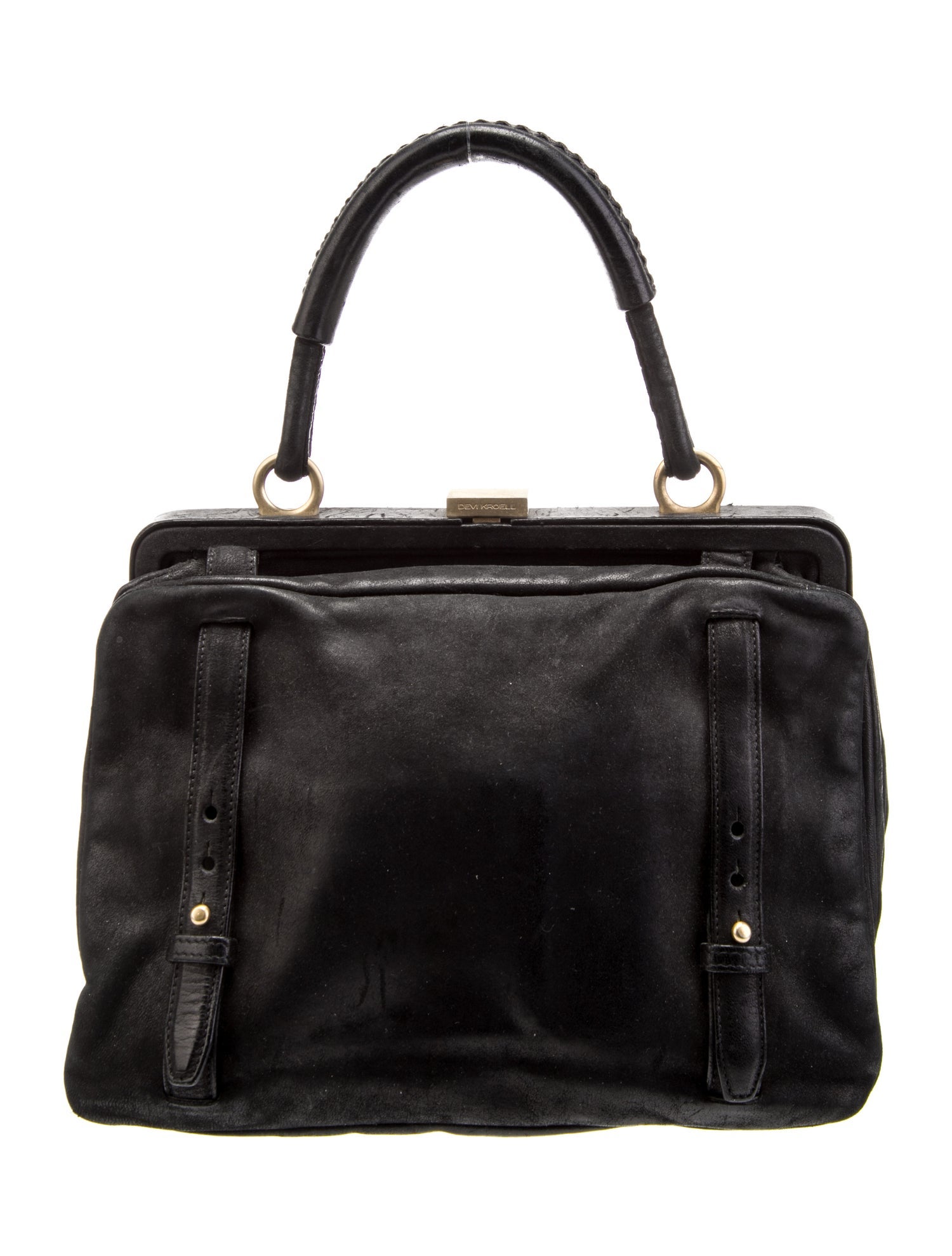 Devi Kroell Leather Handle Bag - Black Handle Bags, Handbags - DEV22743 ...