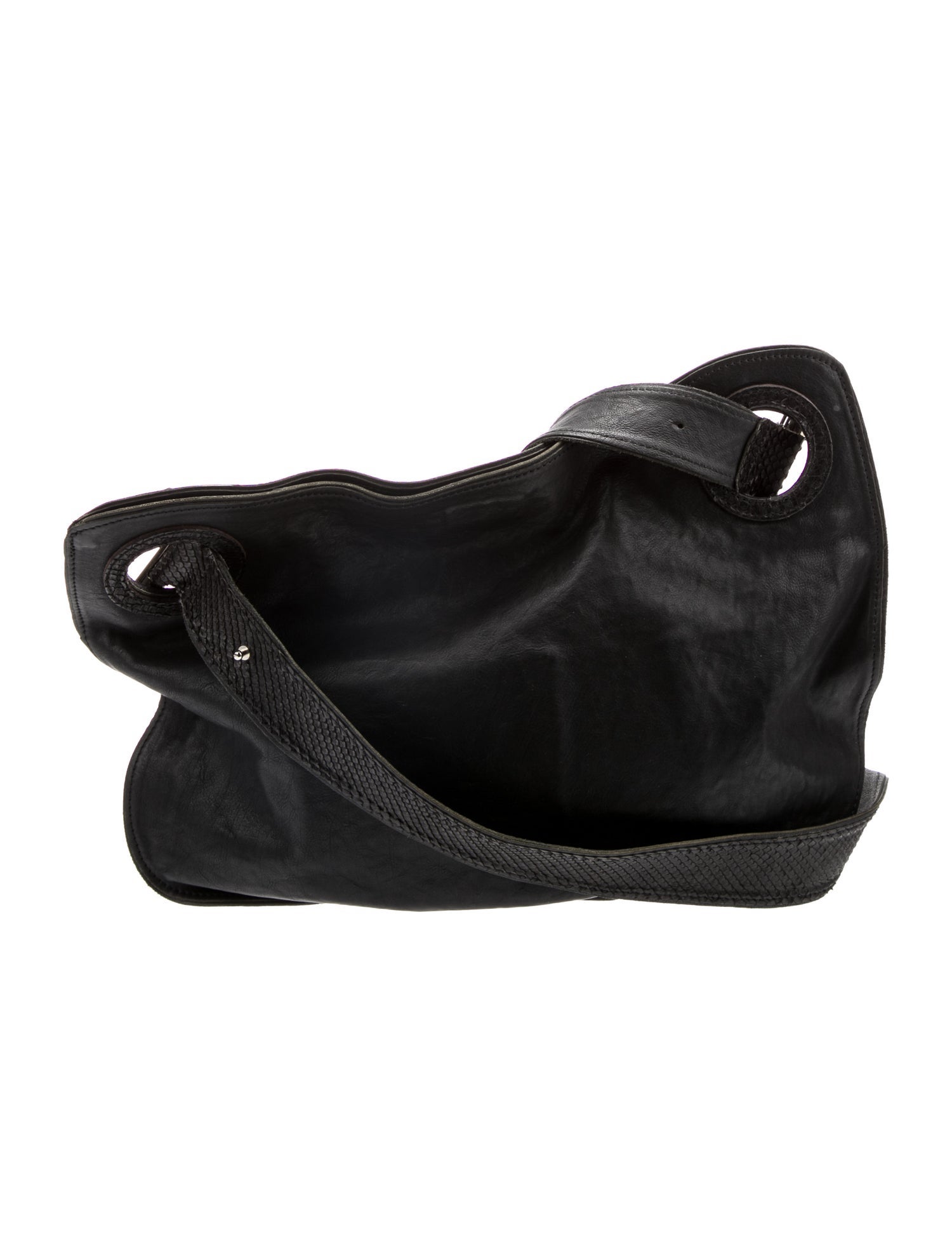 Devi Kroell Leather Anaconda-Trimmed Crossbody Bag - Black Crossbody ...