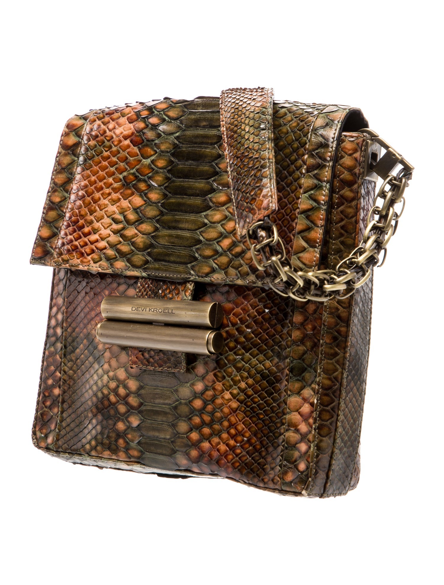 Devi Kroell Python Shoulder Bag - Brown Shoulder Bags, Handbags ...