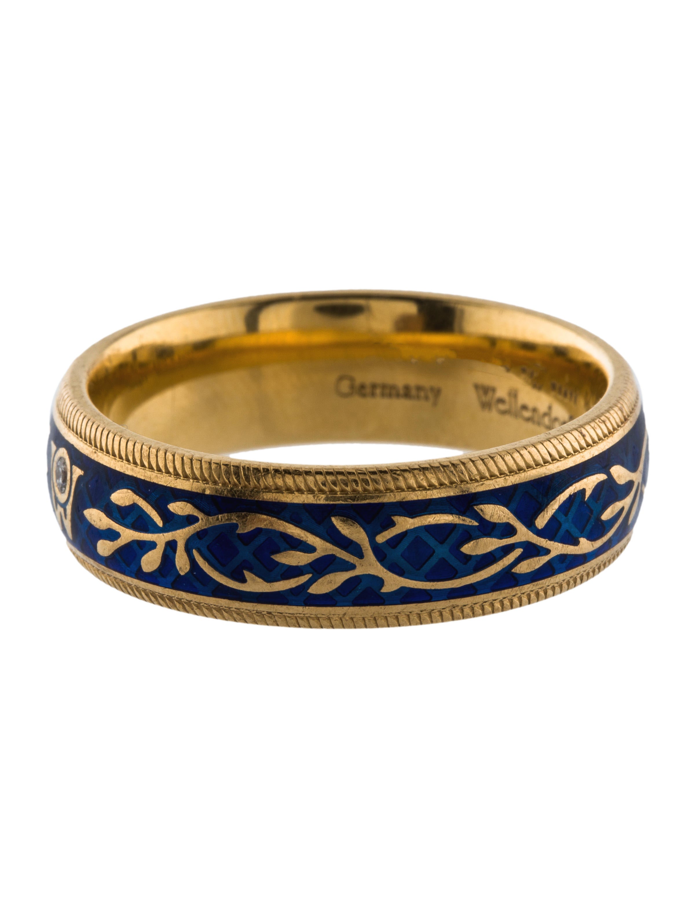 Wellendorff 18K Diamond & Enamel Forget Me Not Ring - 18K Yellow Gold ...