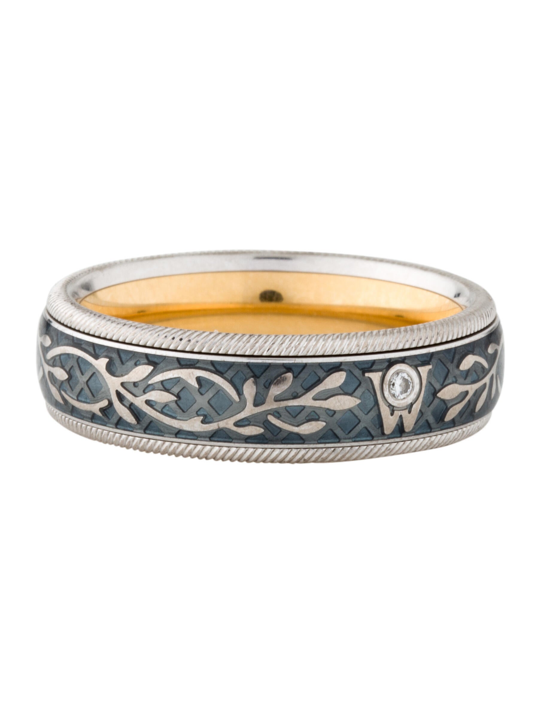 Wellendorff 18K Diamond & Enamel Forget Me Not Ring - 18K Yellow Gold ...
