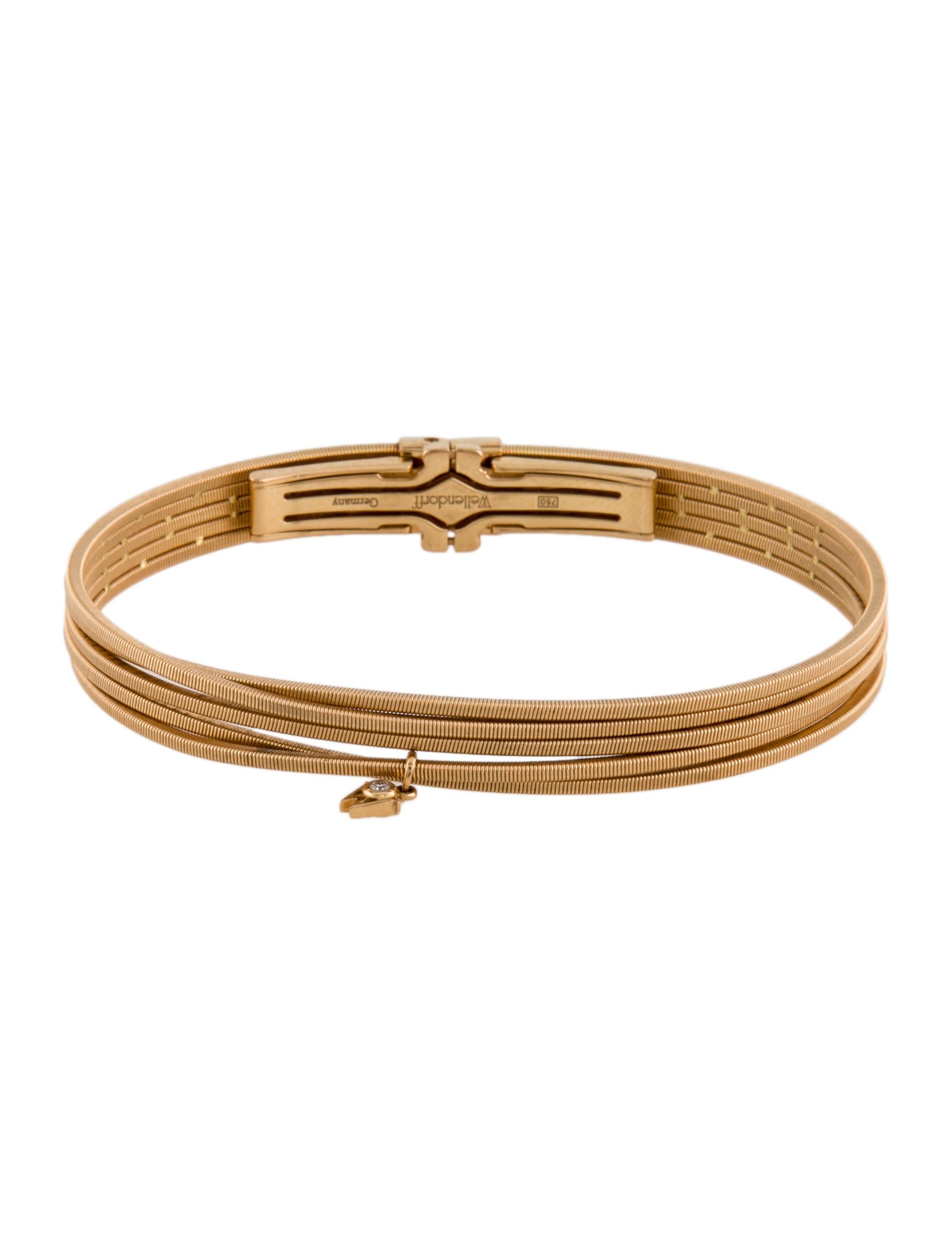 Kieselstein-Cord 18K Diamond Beaded Curved Bangle Bracelet - 18K Yellow ...