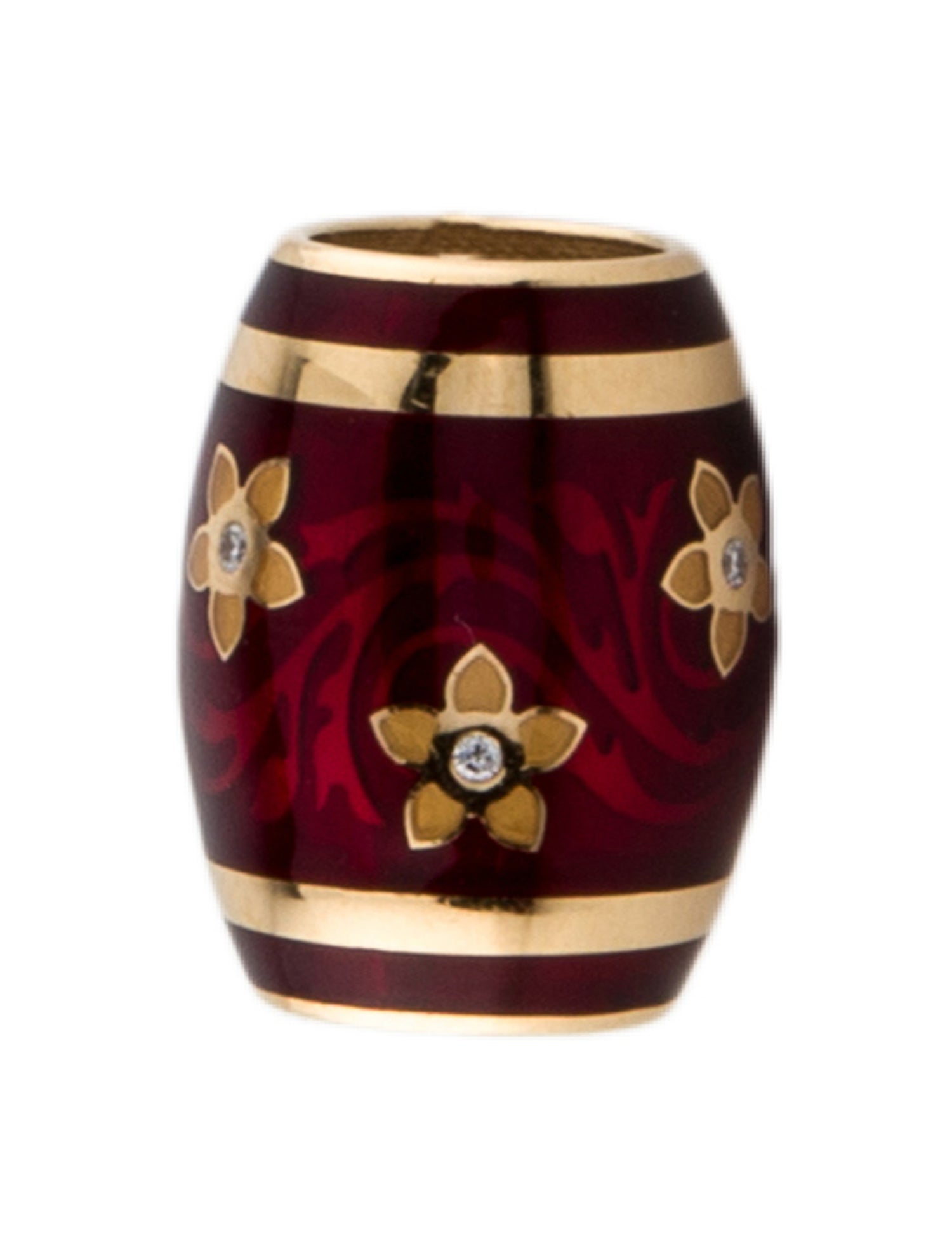 Wellendorff 18K Diamond & Enamel Floral Rondel Charm - Red, 18K Yellow ...