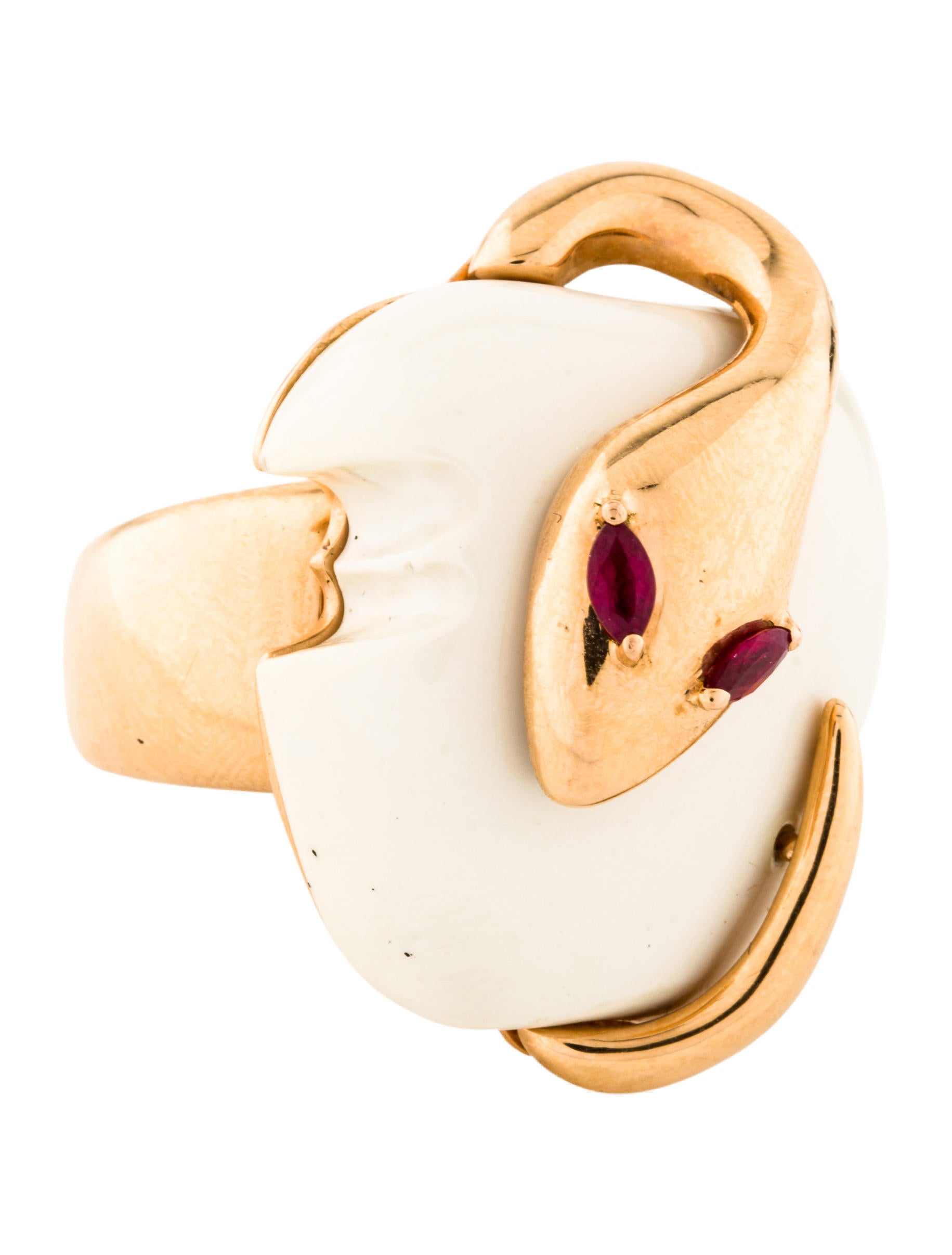 Dada Arrigoni 18K Ruby Resin Serpent Cocktail Ring - Rings - DFGHF20001 ...