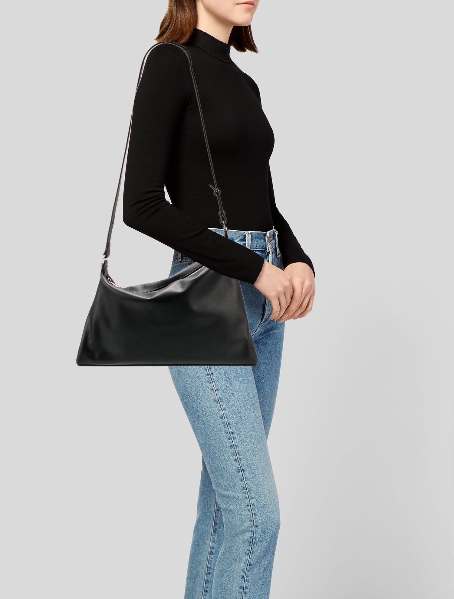 Aupen Leather Crossbody Bag w/Tags - Black Crossbody Bags, Handbags ...