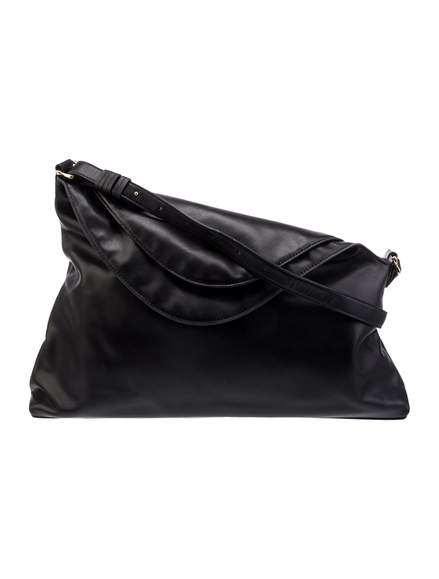 Aupen Leather Shoulder Bag - Black Shoulder Bags, Handbags - DFHSD20145 ...