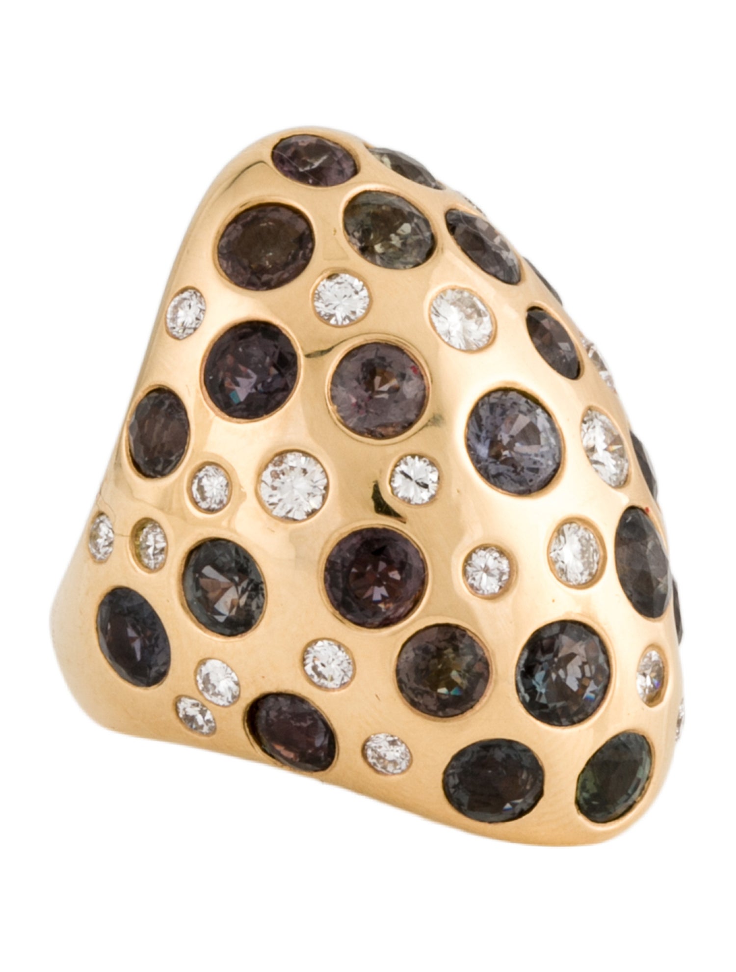 Donald Huber 18K Sapphire & Diamond Cocktail Ring - 18K Yellow Gold ...