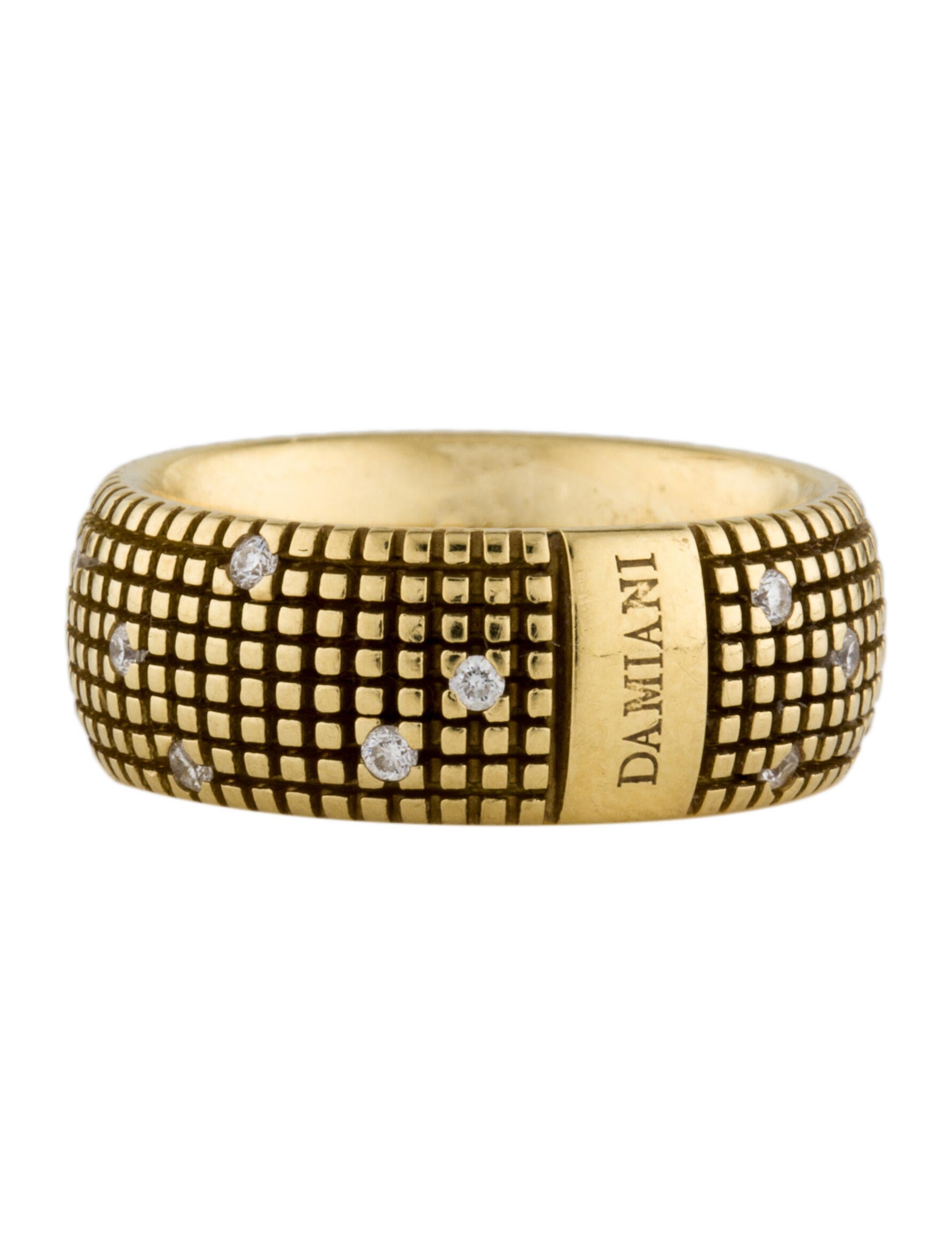 Damiani 18K Diamond Metropolitan Band - 18K Yellow Gold Band, Rings ...