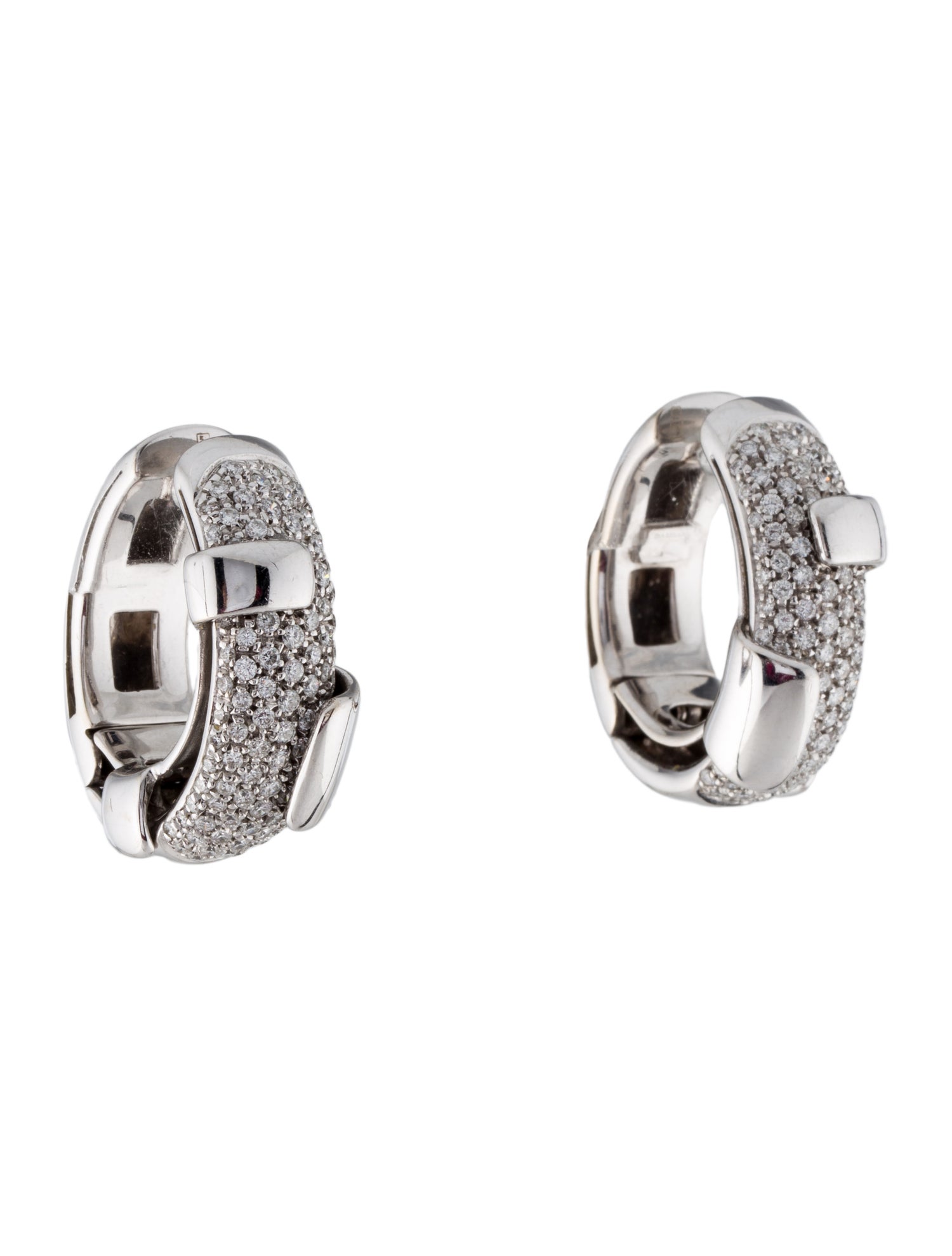 Damiani 18K 2.11ctw Diamond Hoop Earrings - Rhodium-Plated 18K White ...
