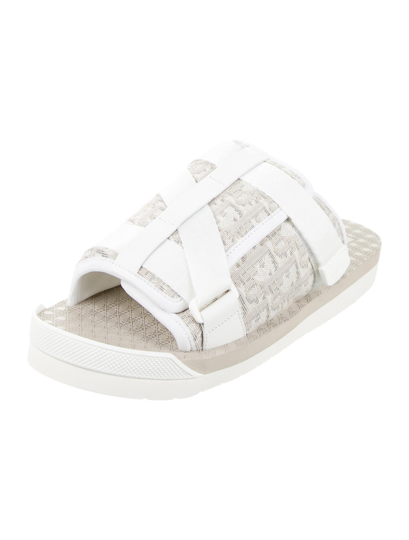 DIOR MEN Alpha Oblique Jacquard Slides - Neutrals Sandals, Shoes ...