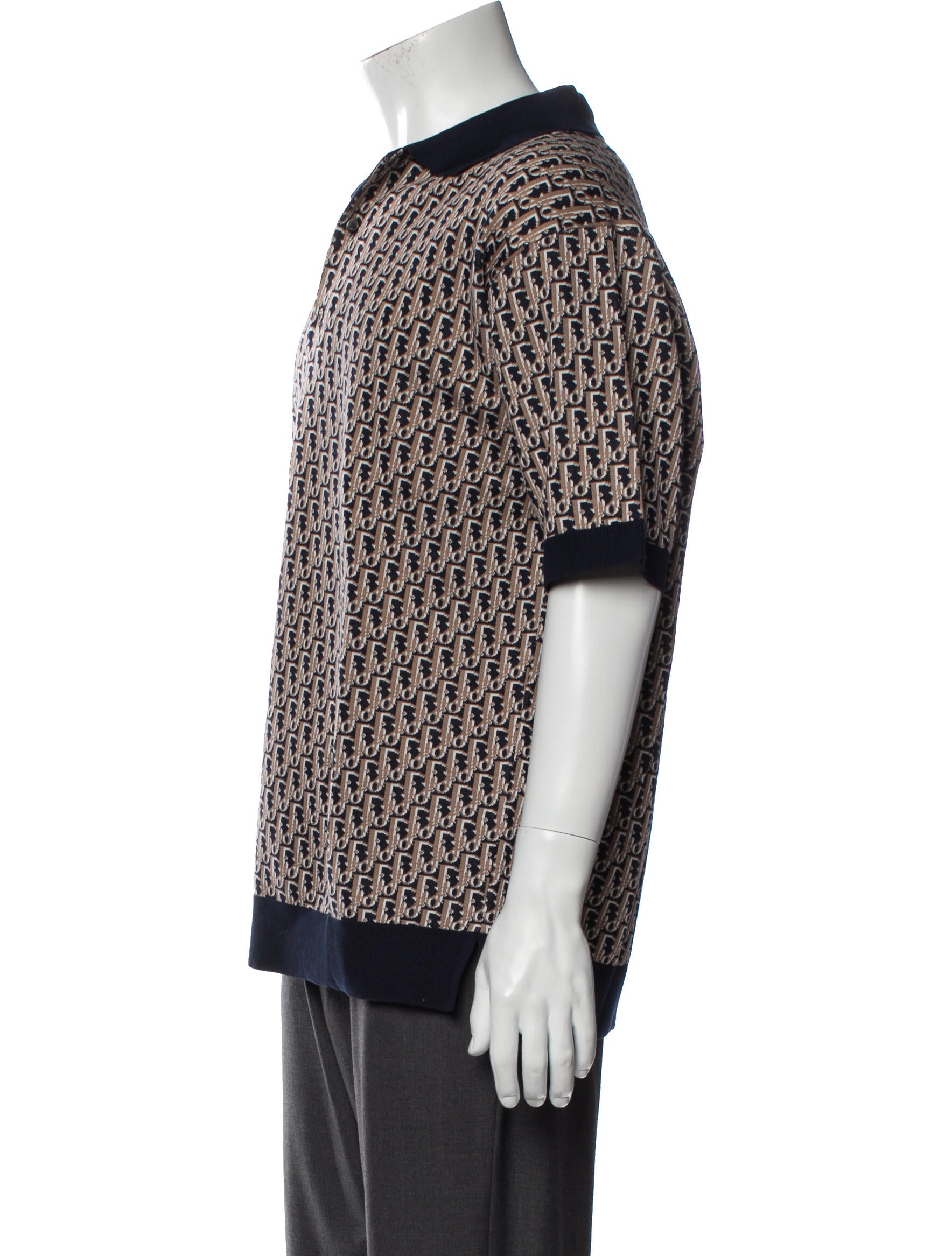 DIOR MEN 2022 Oblique Jacquard Polo Shirt w/ Tags - Blue Polos ...