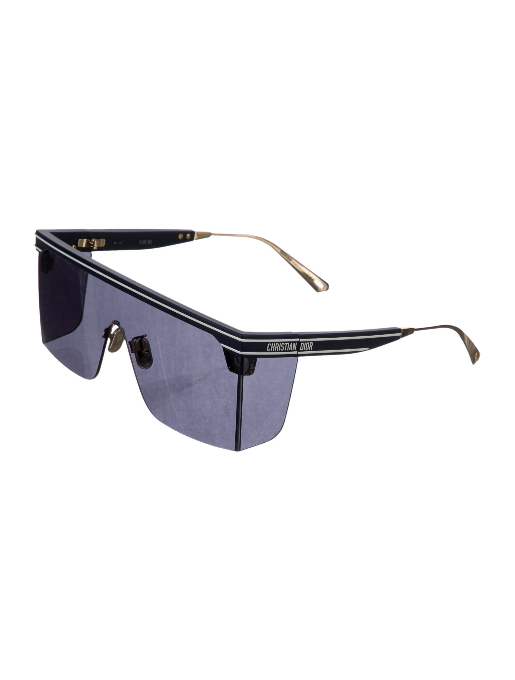 DIOR MEN Diorissimo Pattern Shield Sunglasses - Blue Sunglasses ...
