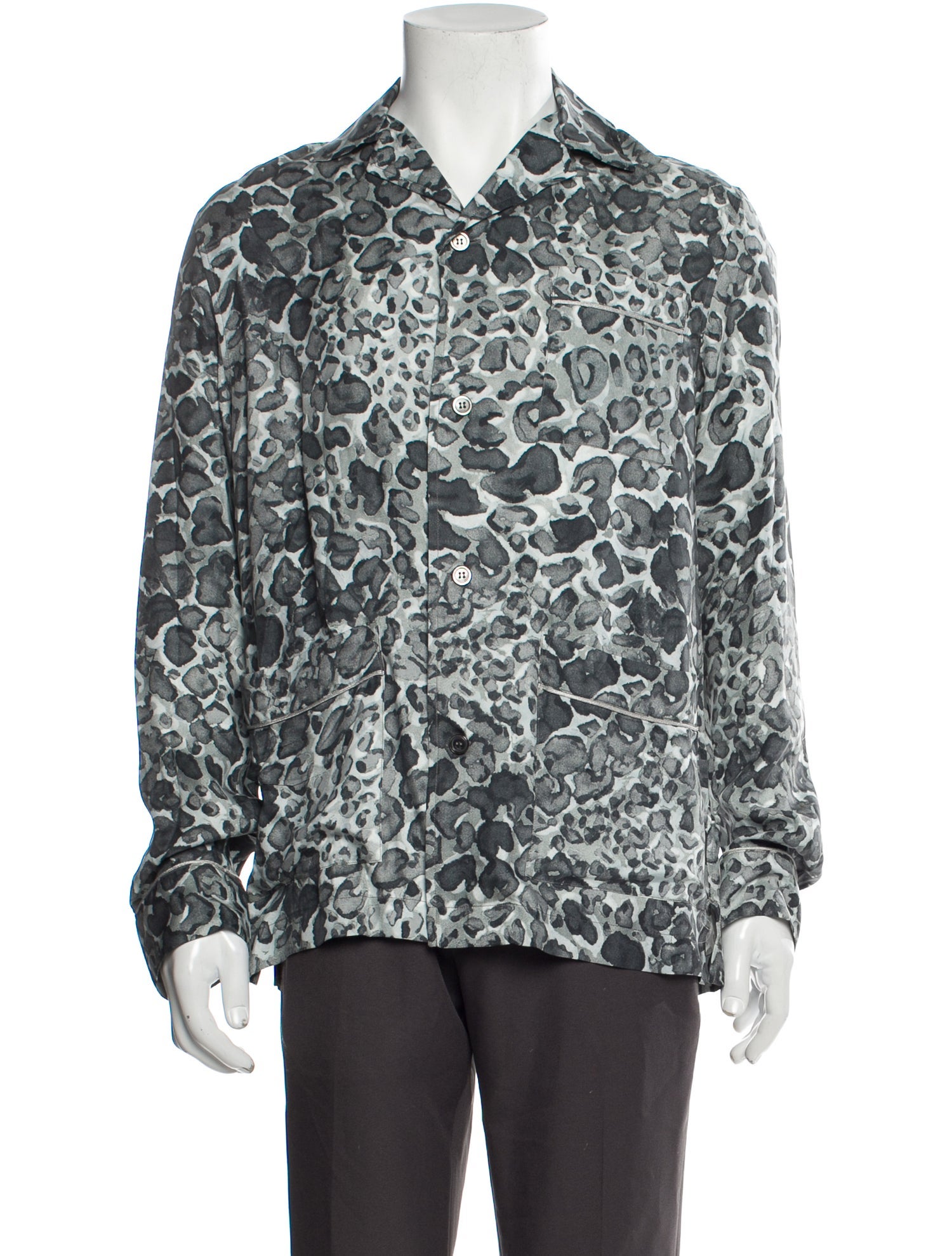 DIOR MEN 2019 Silk Pajama Top - Grey Lounge & Sleepwear, Clothing ...