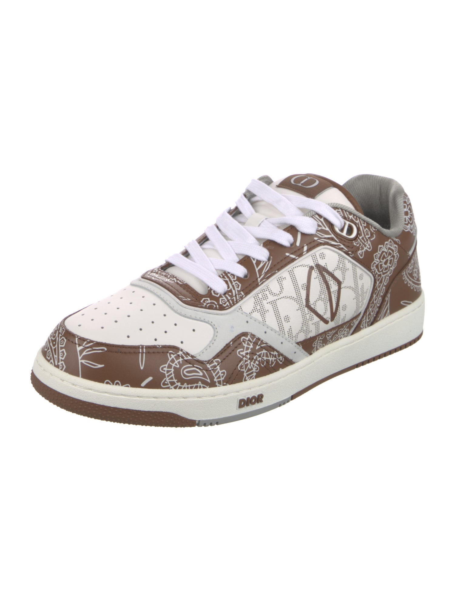 DIOR MEN 'B27- CD Paisley Coffee' Athletic Sneakers w/ Tags - White ...