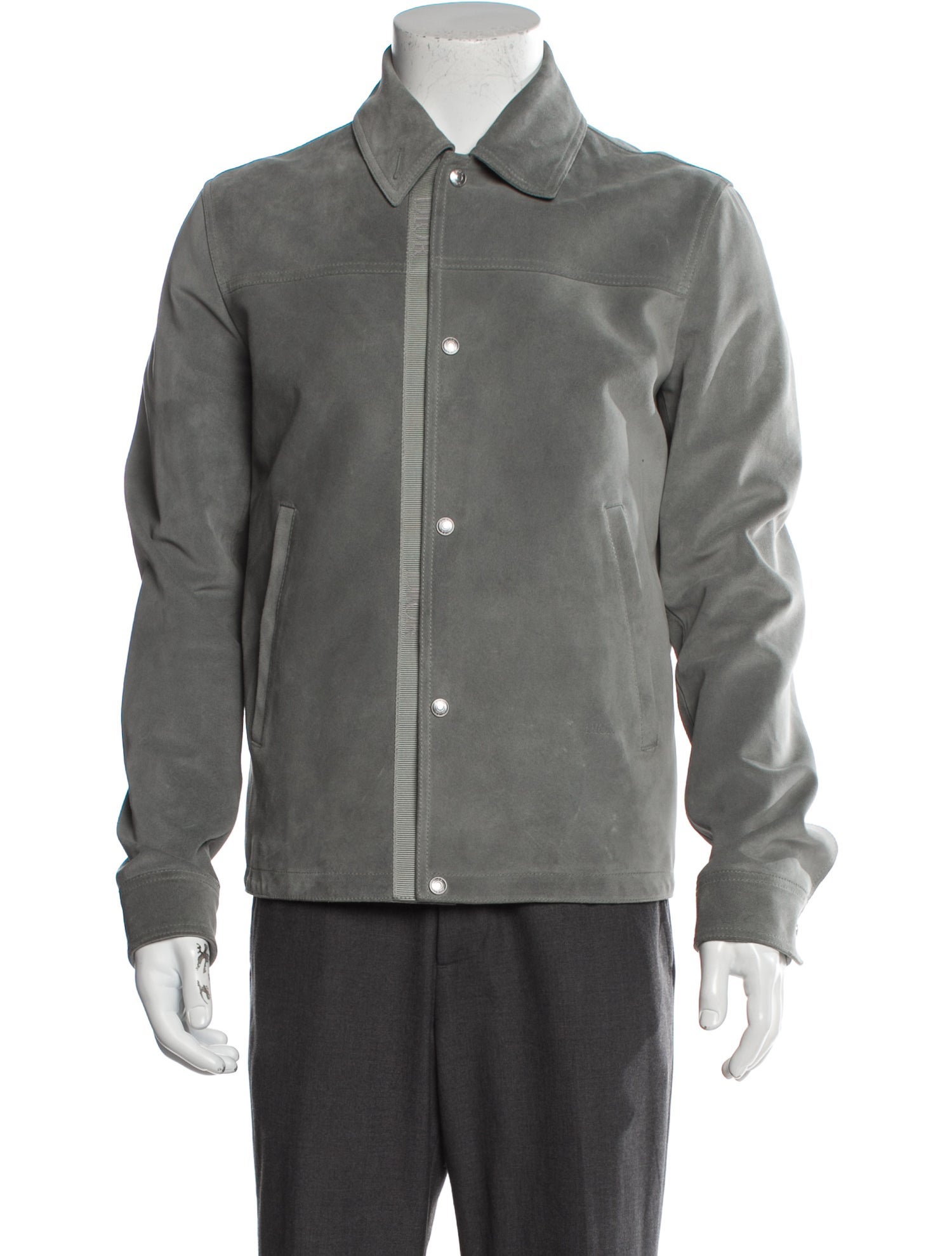 DIOR MEN 2020 Calf Leather Moto Jacket - Grey Outerwear, Clothing ...