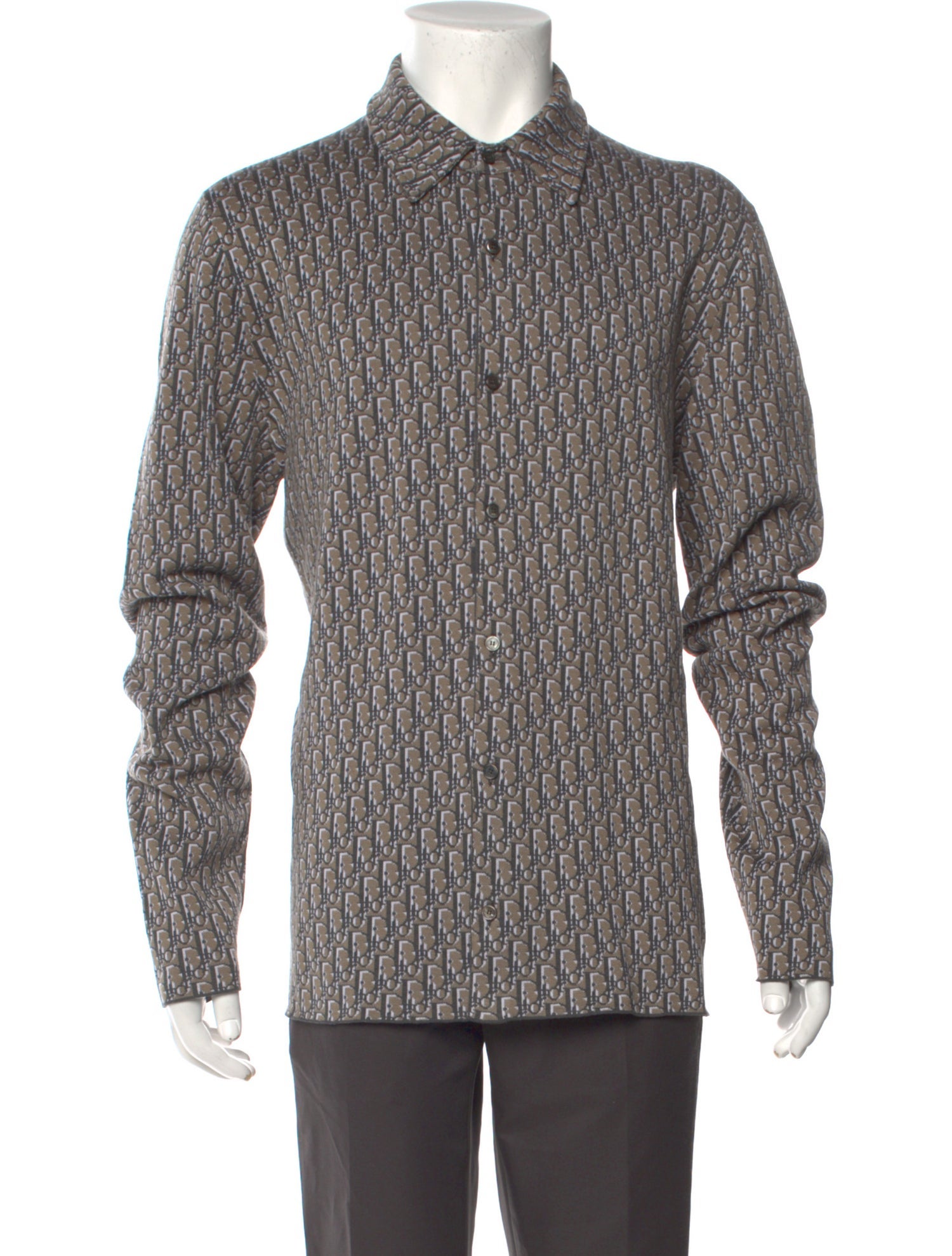 DIOR MEN 2020 Oblique Jacquard Shirt w/ Tags - Neutrals Casual Shirts ...