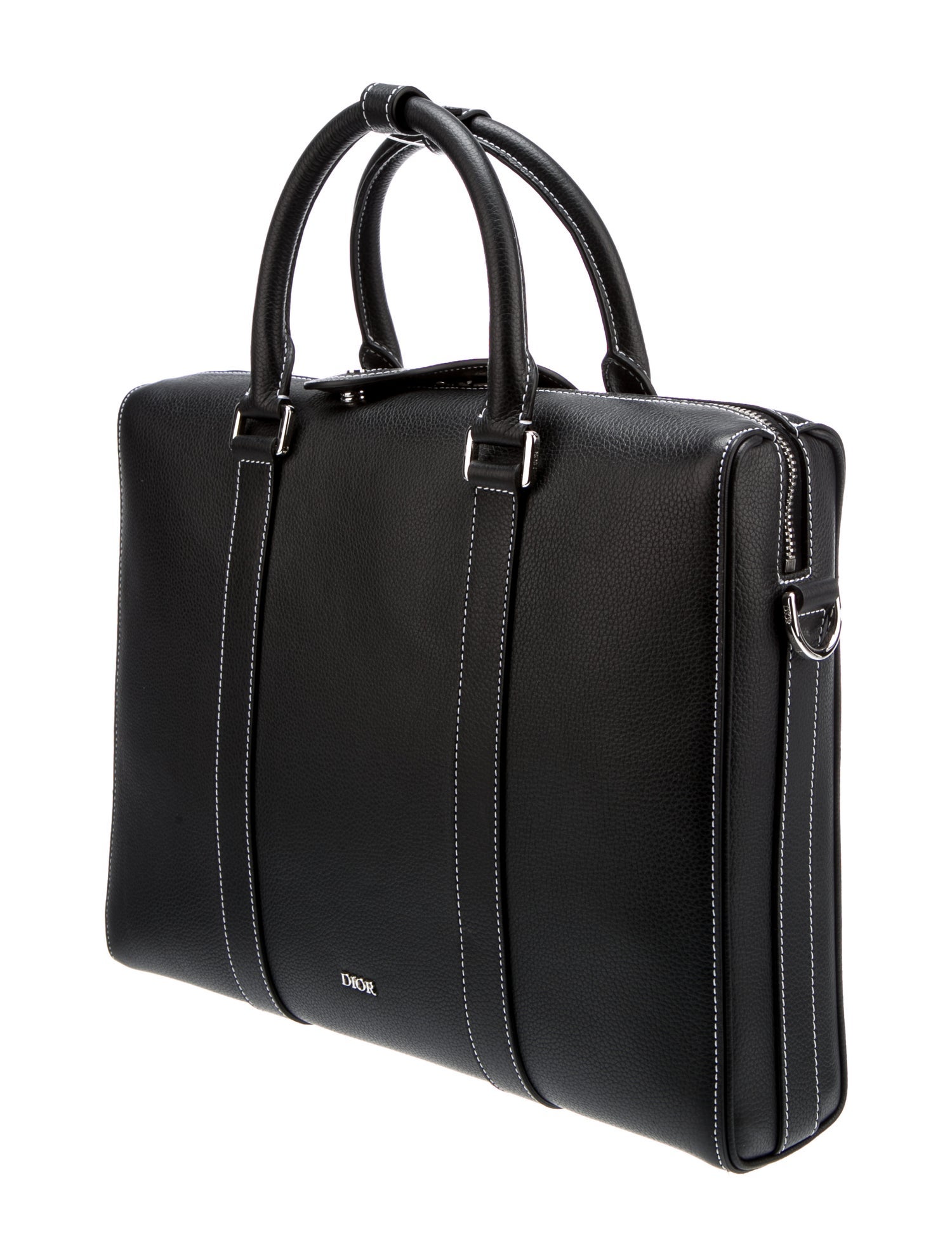 DIOR MEN Leather Briefcase 2022 - Black Briefcases, Bags - DIORM40242 ...