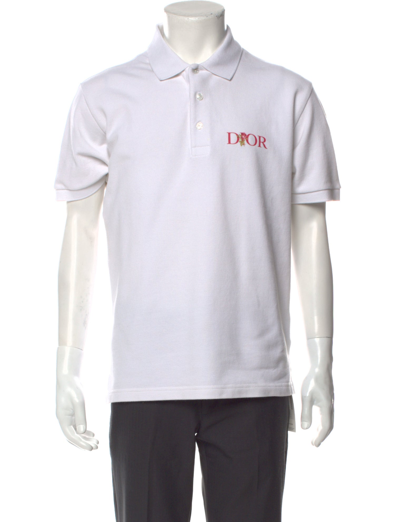 DIOR MEN Oblique Jacquard Collar Polo Shirt - White Polos, Clothing ...