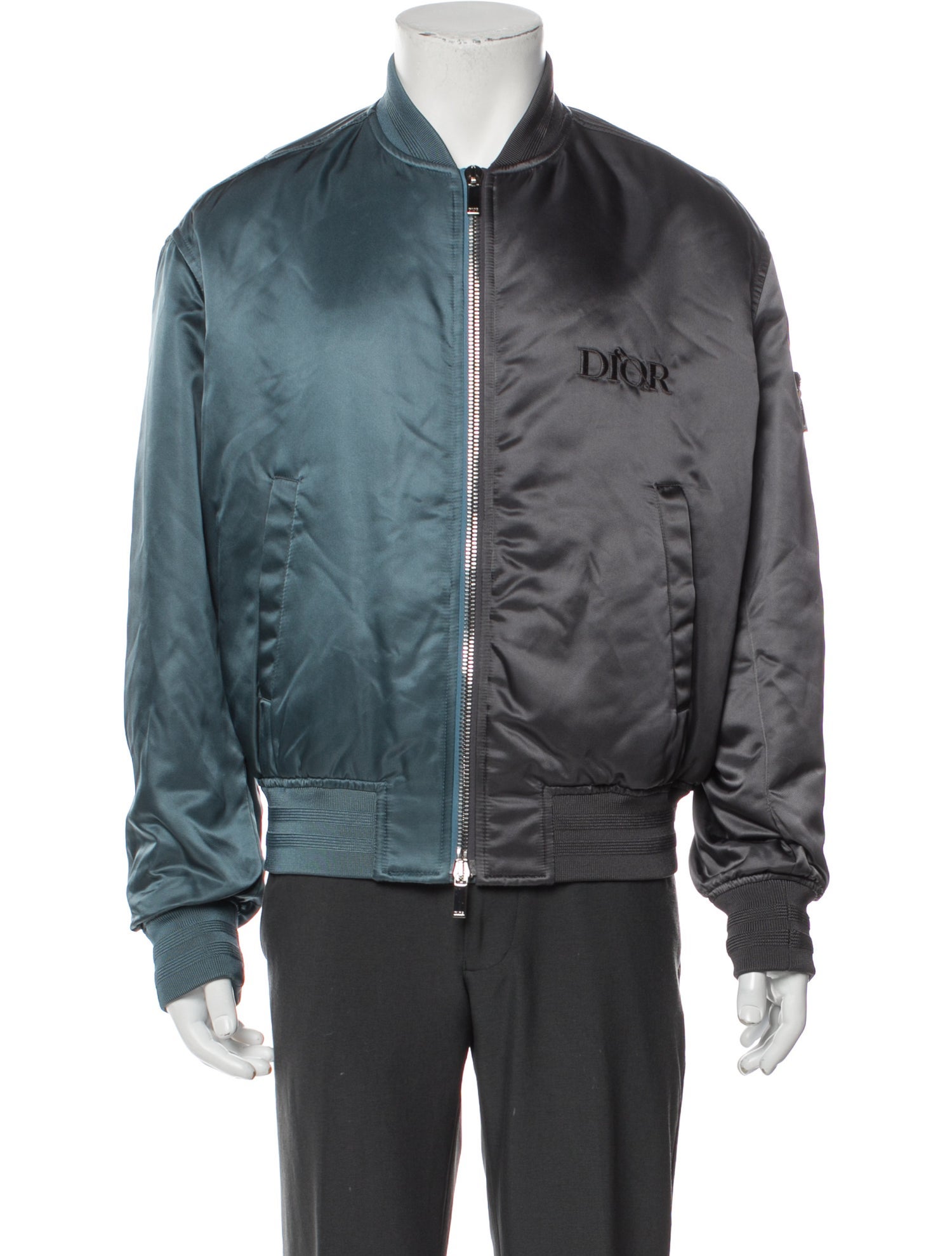 DIOR x Judy Blame 2020 Split Zip Two Tone Bomber Jacket - Grey ...