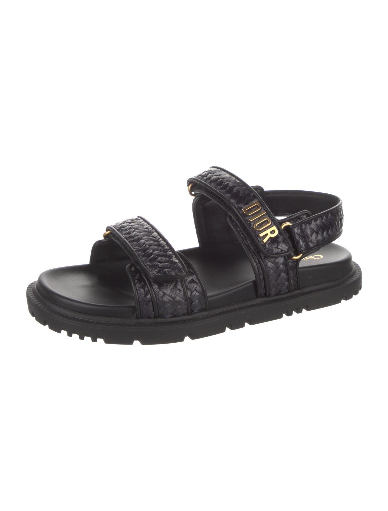 DIOR MEN Oblique Jacquard Suede Sandals - Black Sandals, Shoes ...